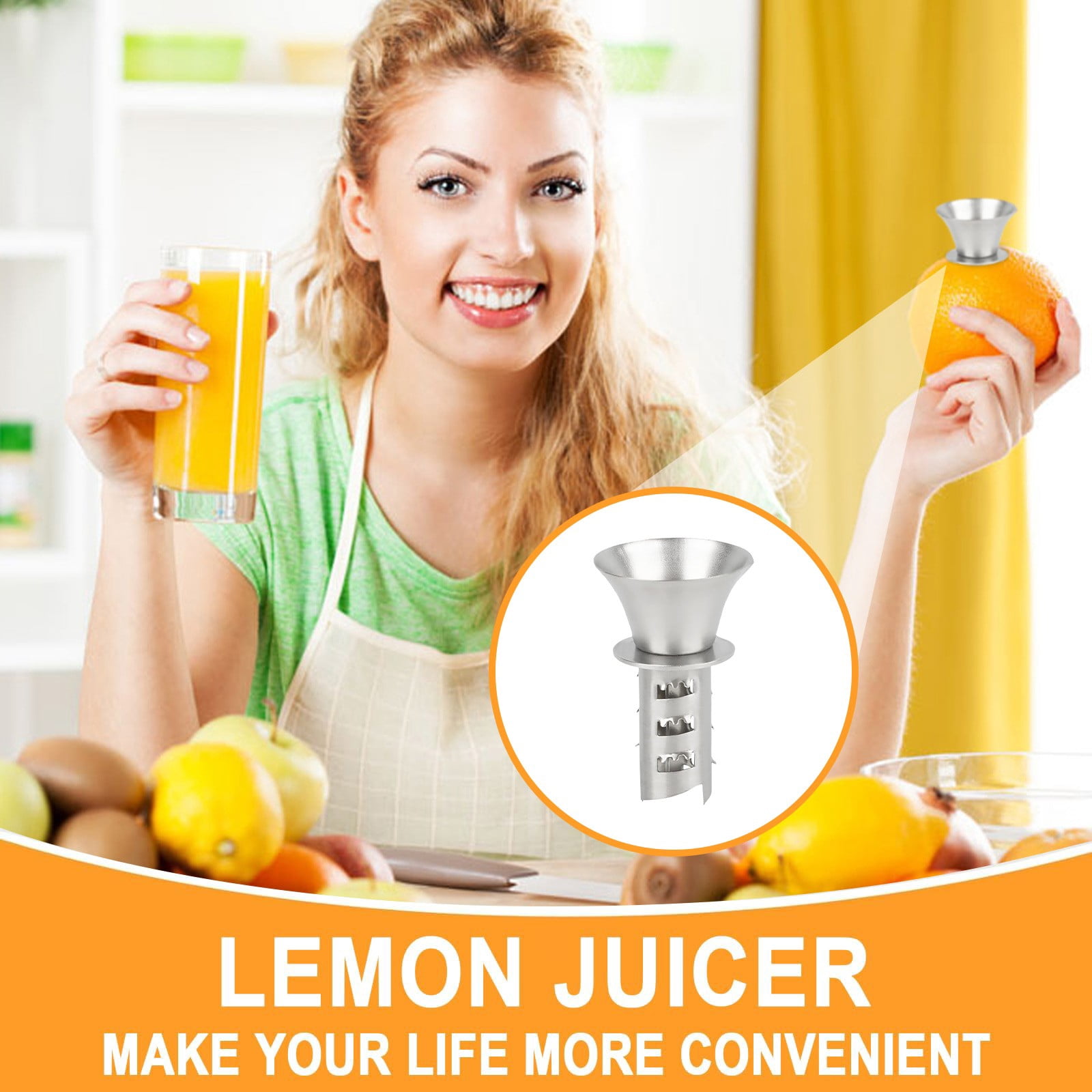 Manual Citrus Juicer Squeezer Spiral Lime Lemon Press Handheld For Home ...