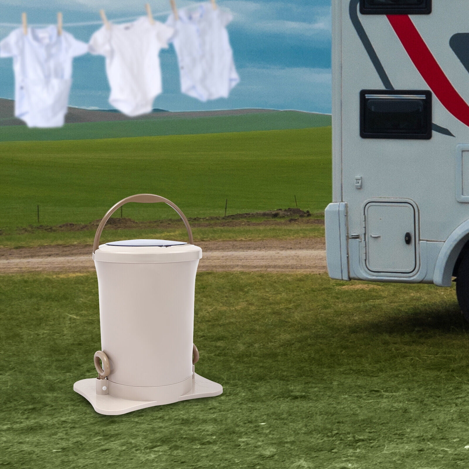 Manual Clothes Dehydrator All-Plastic Barrel Handle Laundry Dryer Giant ...