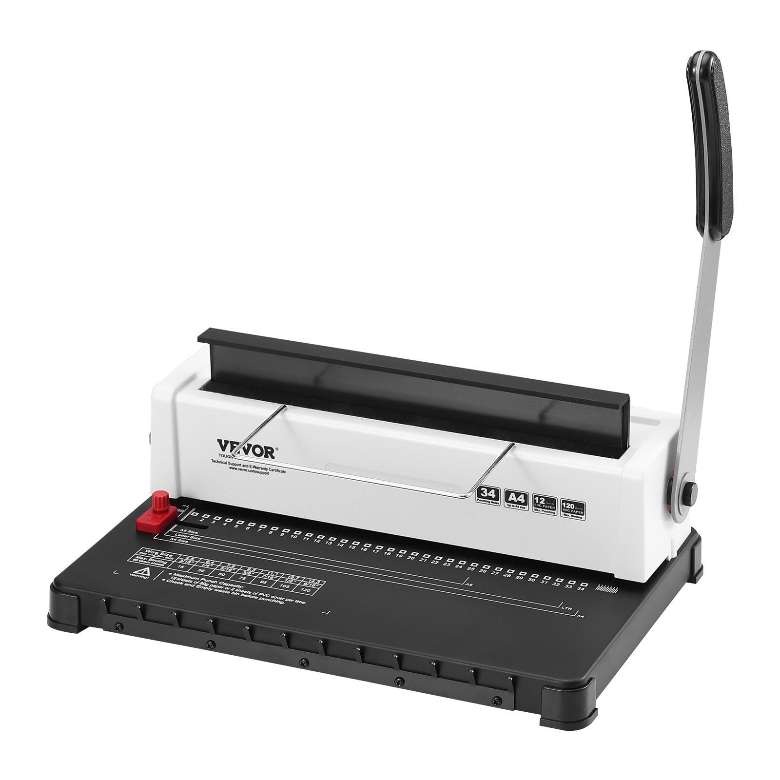 Manual Coil Binding Machine with 34-Hole Punch, Adjustable 3/16"-9/16 ...