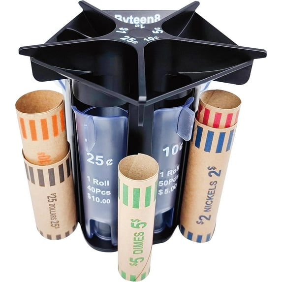 Manual Coin Counter Coin Sorter Tube with Coin Wrappers｜Sort & Roll ...