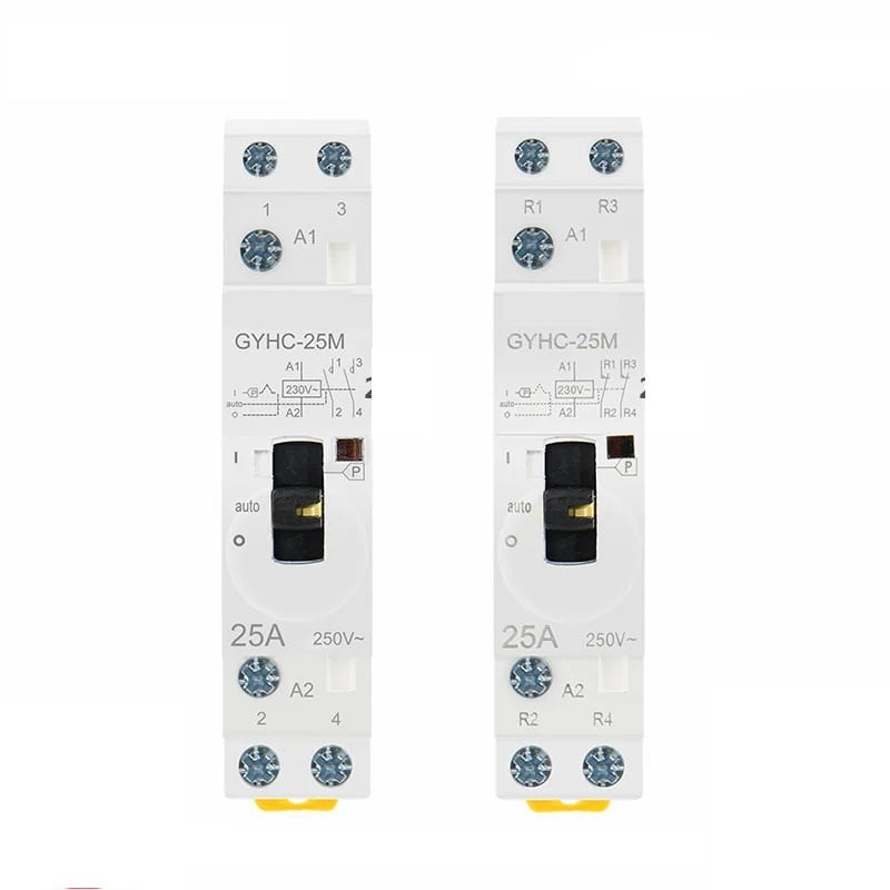 Manual Control Household Contactor Din Rail Type Modular Contactor 2P ...