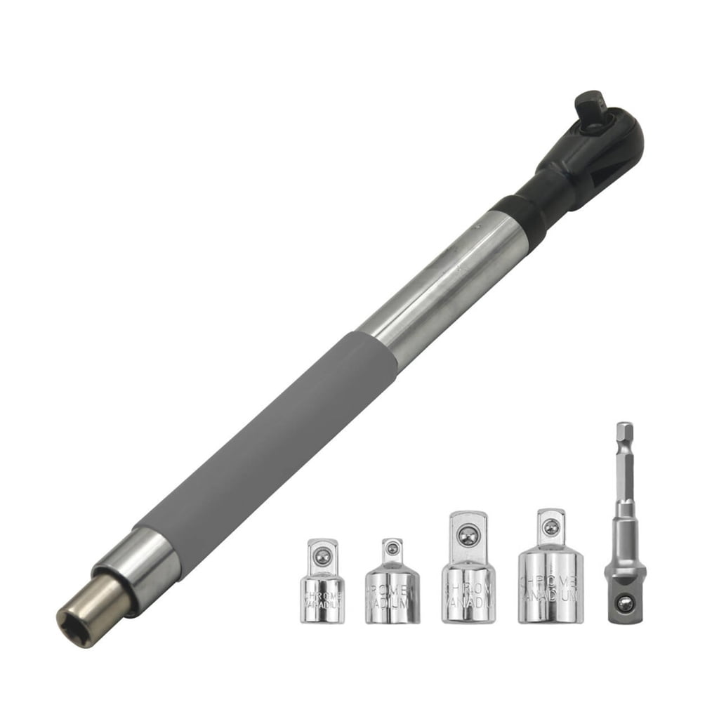 Manual Electric Ratchet Wrench Spanner Tool Set With 4 Adapters Compact ...