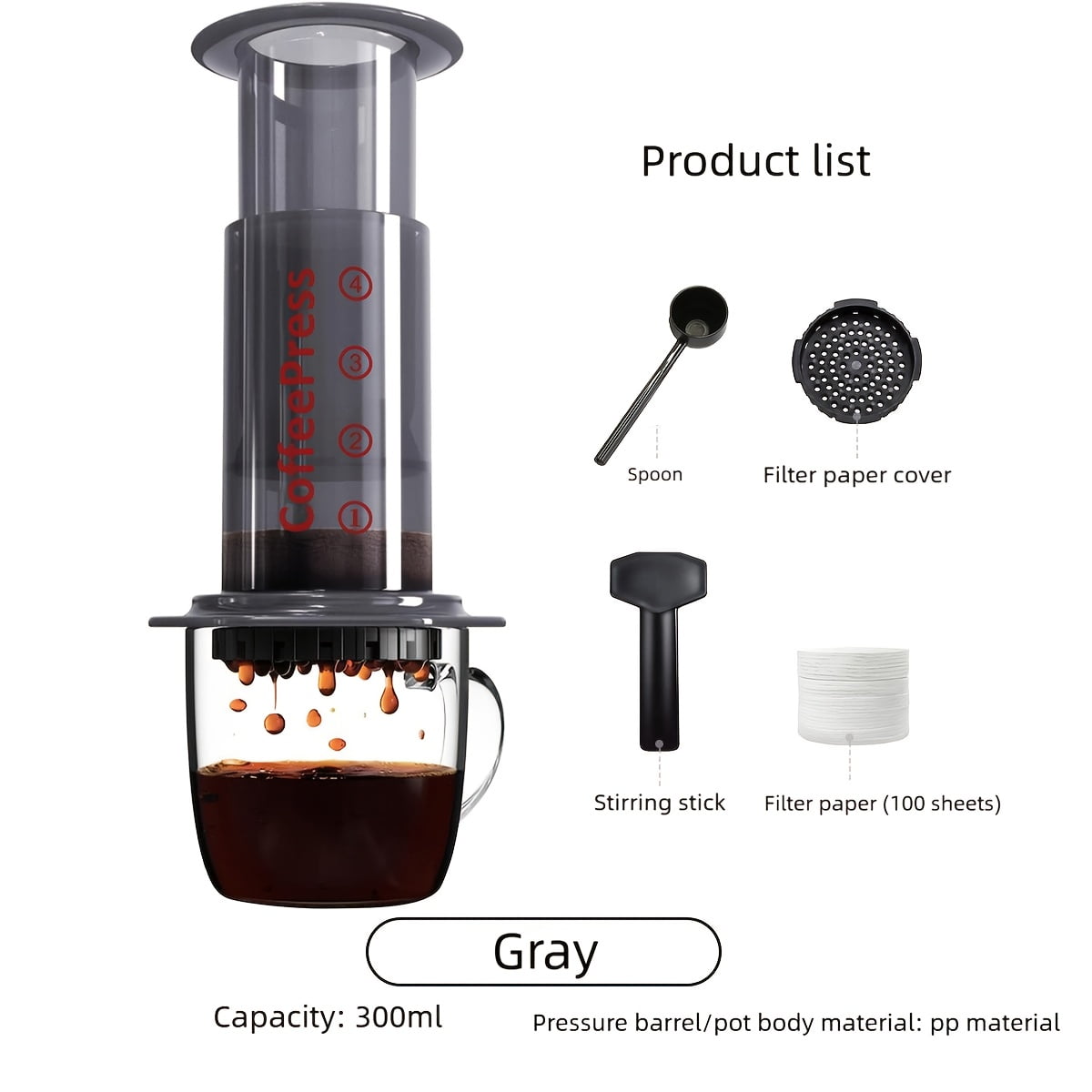 Manual Espresso Machine with 100 Filters, Portable Hot/Cold Coffee ...