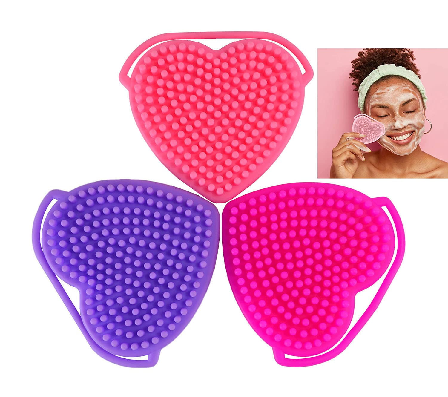 Manual Facial Cleansing Massager Brush, Soft Silicone Mild Anti-Slip ...