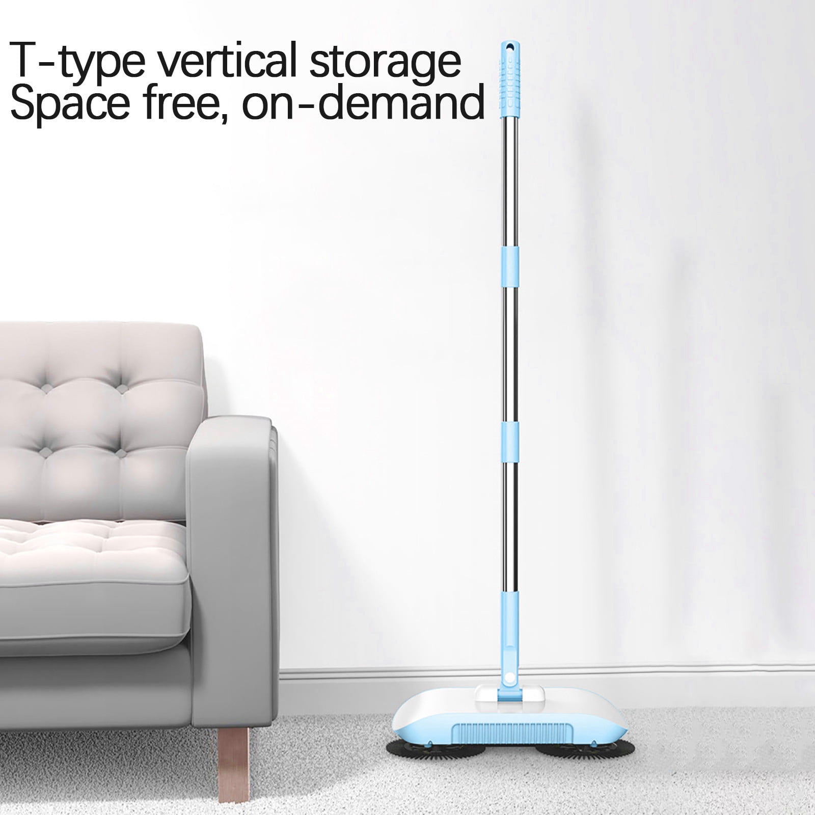 Manual Floor Sweeper | 3-in-1 Dry Sweep & Wet Mop | 12.99x6.41 Inch ...
