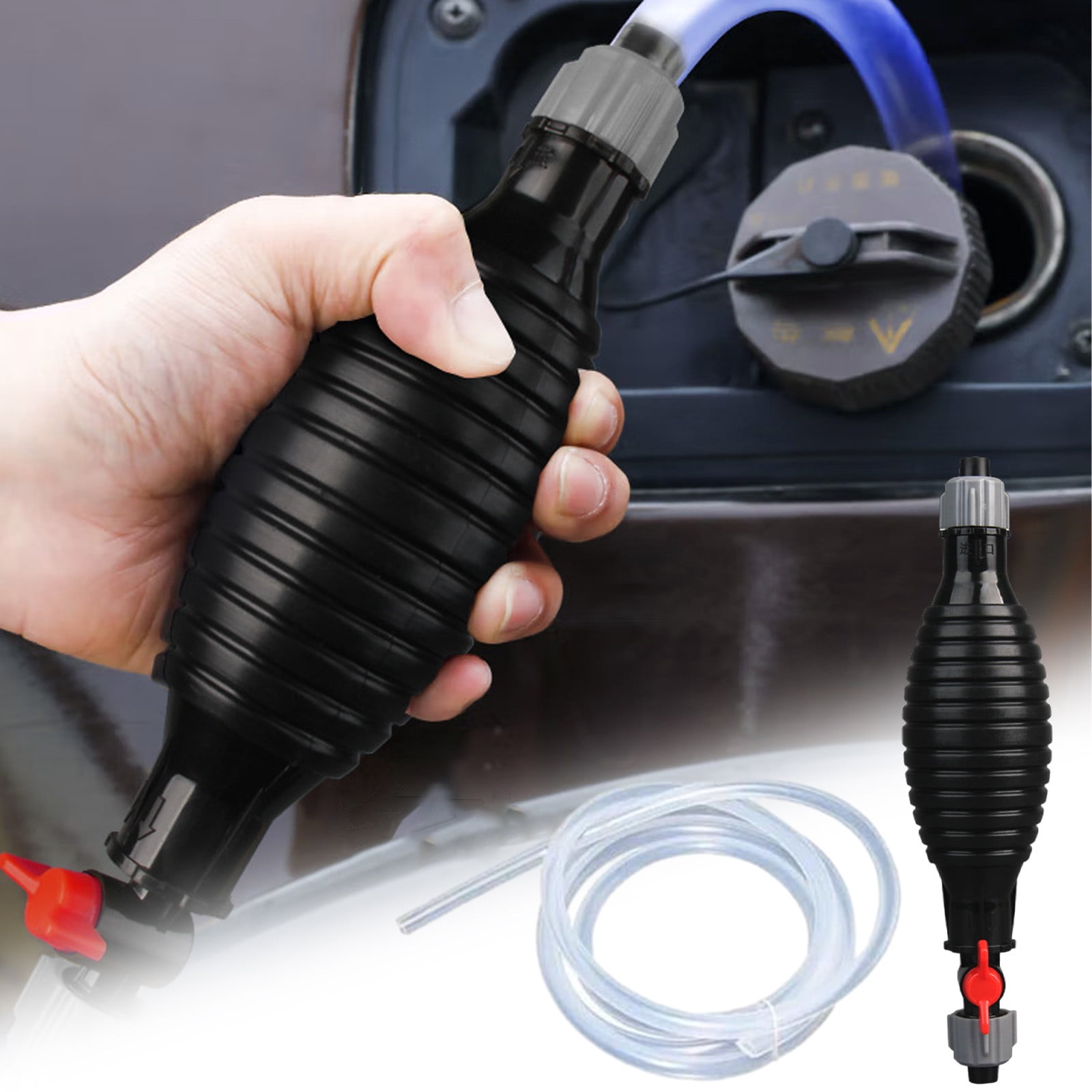 Manual Fluid Transfer Pump Portable Siphon Hand Pump for Gas Gasoline ...