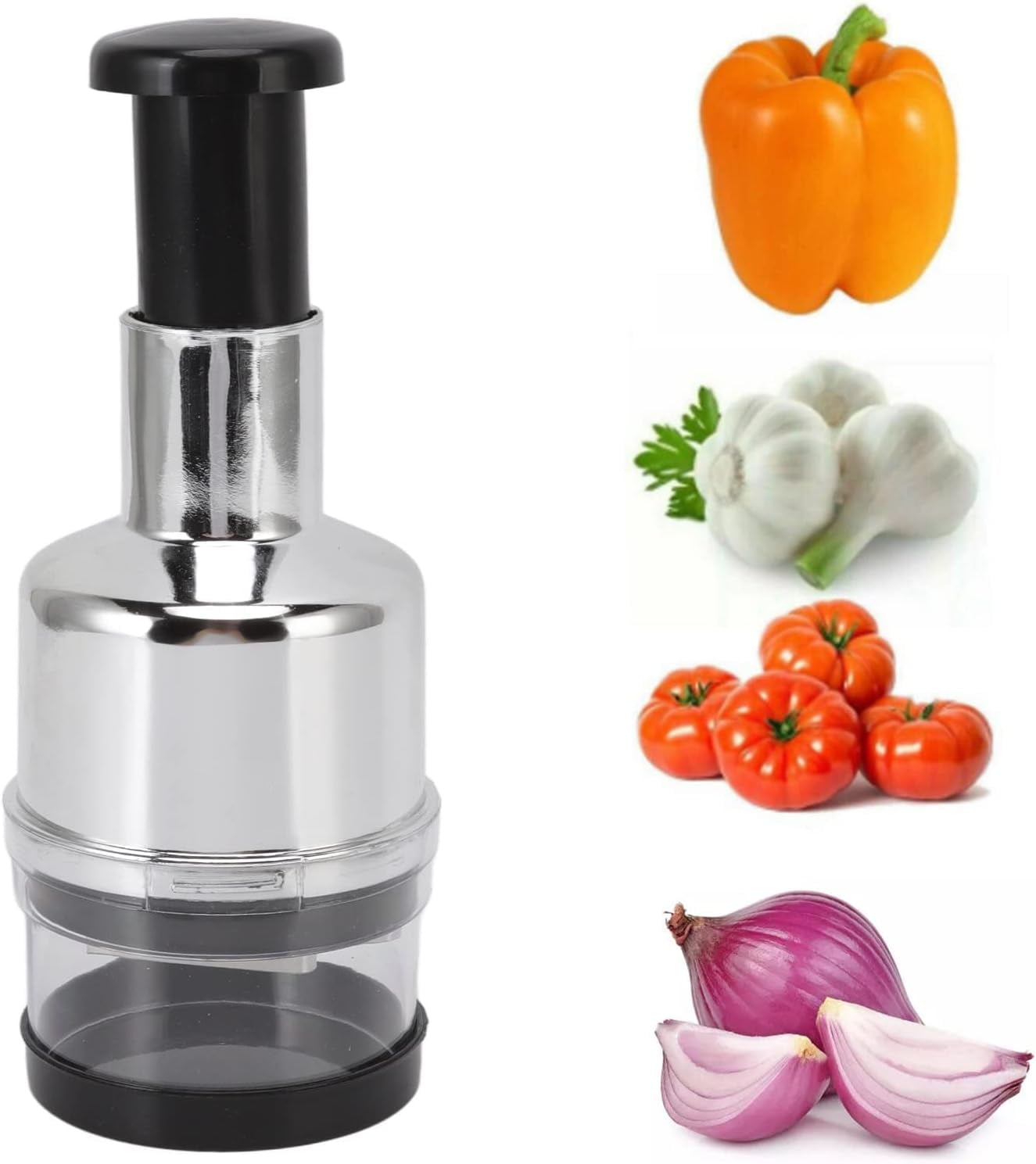 Manual Food Chopper, Stainless Steel Manual Onion Chopper Hand Chopper ...