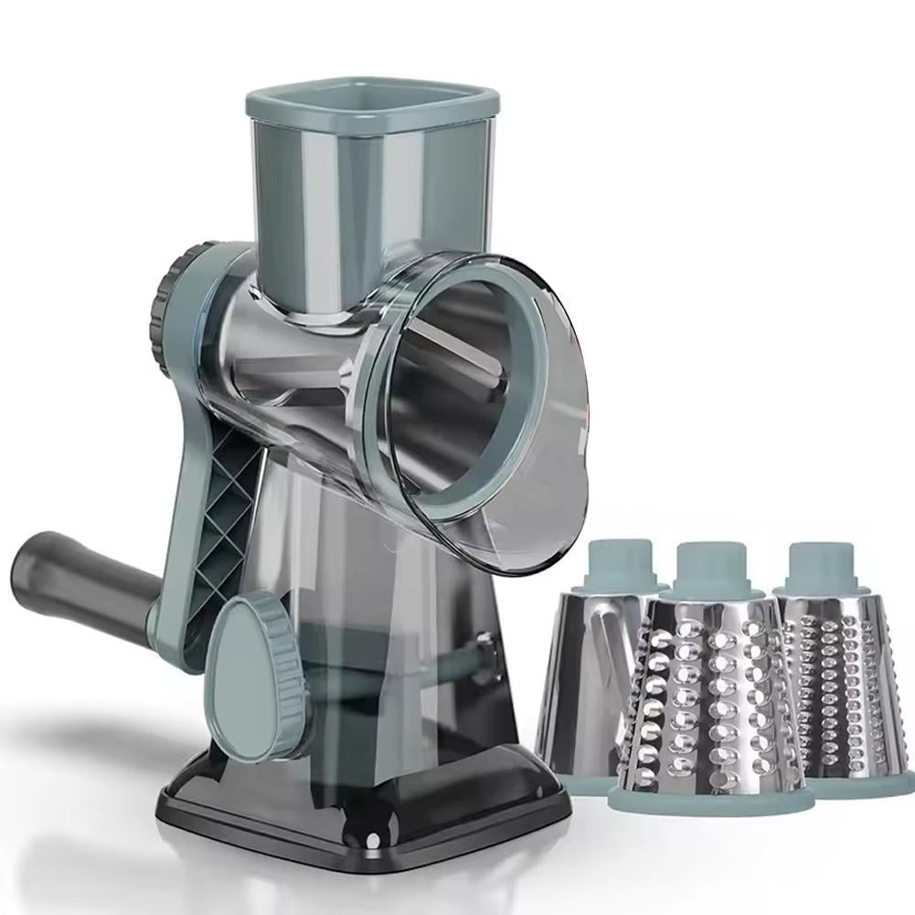 Manual Food Grater Slicer, Stainless Steel, 3 Interchangeable Drums ...