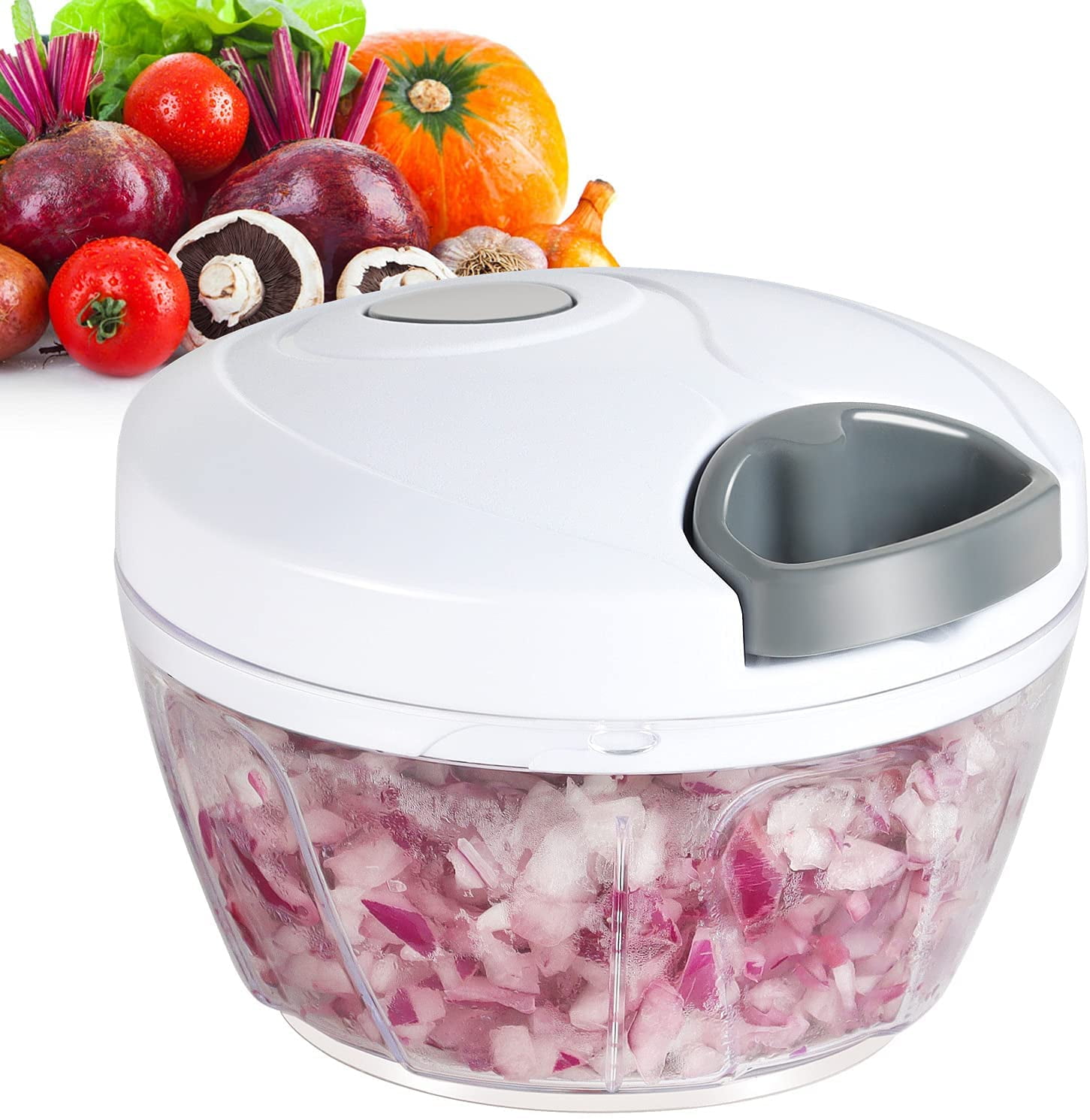 Manual Food Processor Vegetable Chopper, Portable Hand Pull String ...