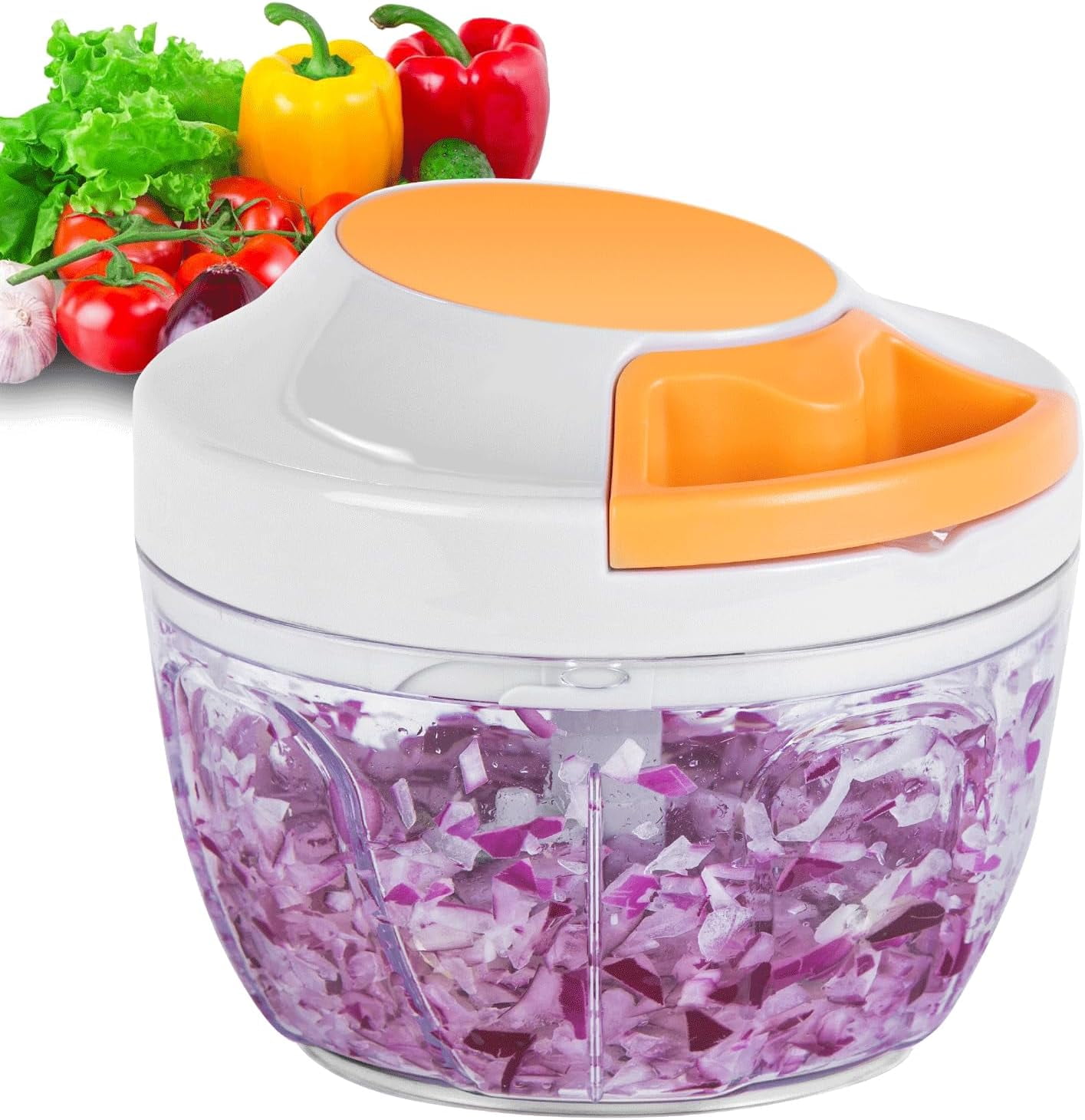 Manual Food Processor Vegetable Chopper, Portable Hand Pull String ...