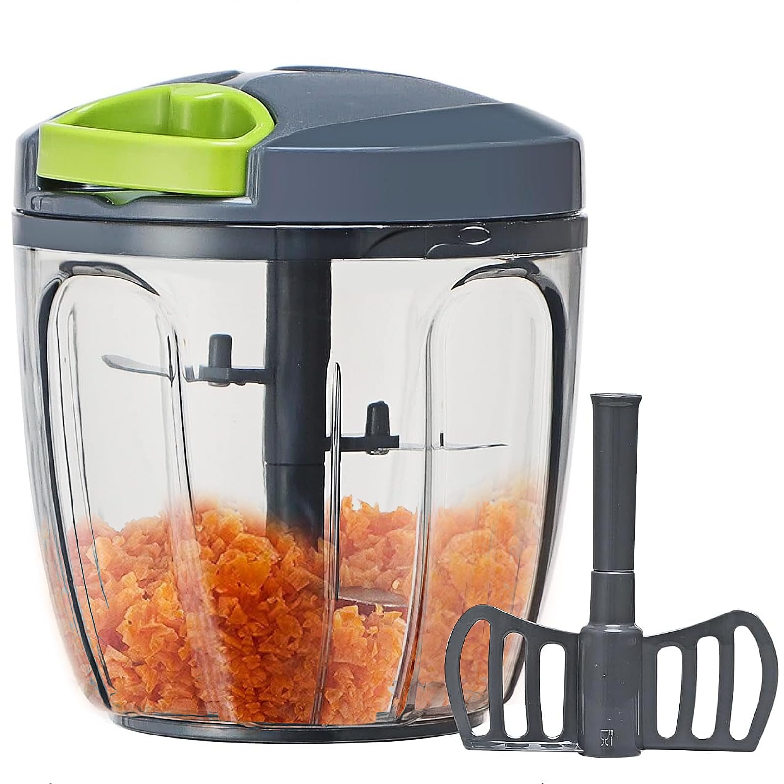 Manual Food Processor Vegetable Chopper, Small Hand Pull String Garlic ...