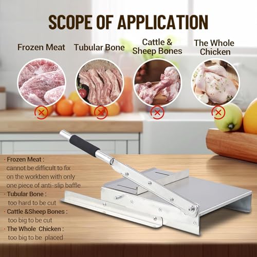 Manual Frozen Meat Slicer, Meat Cutter Machine with One 9.5 ...