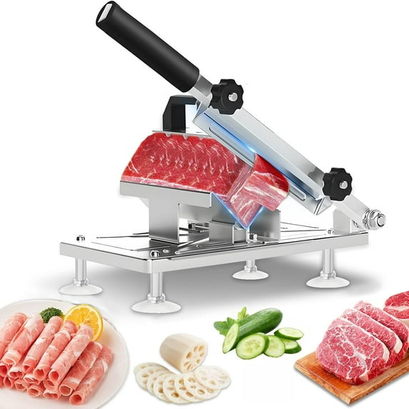 Manual Frozen Meat Slicer, Upgraded Stainless Steel Meat Cutter for ...
