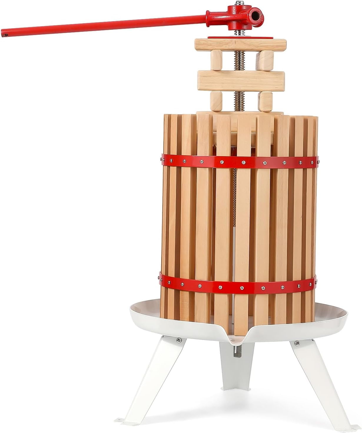 Manual Fruit Wine Press,4.75 Gallon Wood Steel Fruit and Wine Press ...