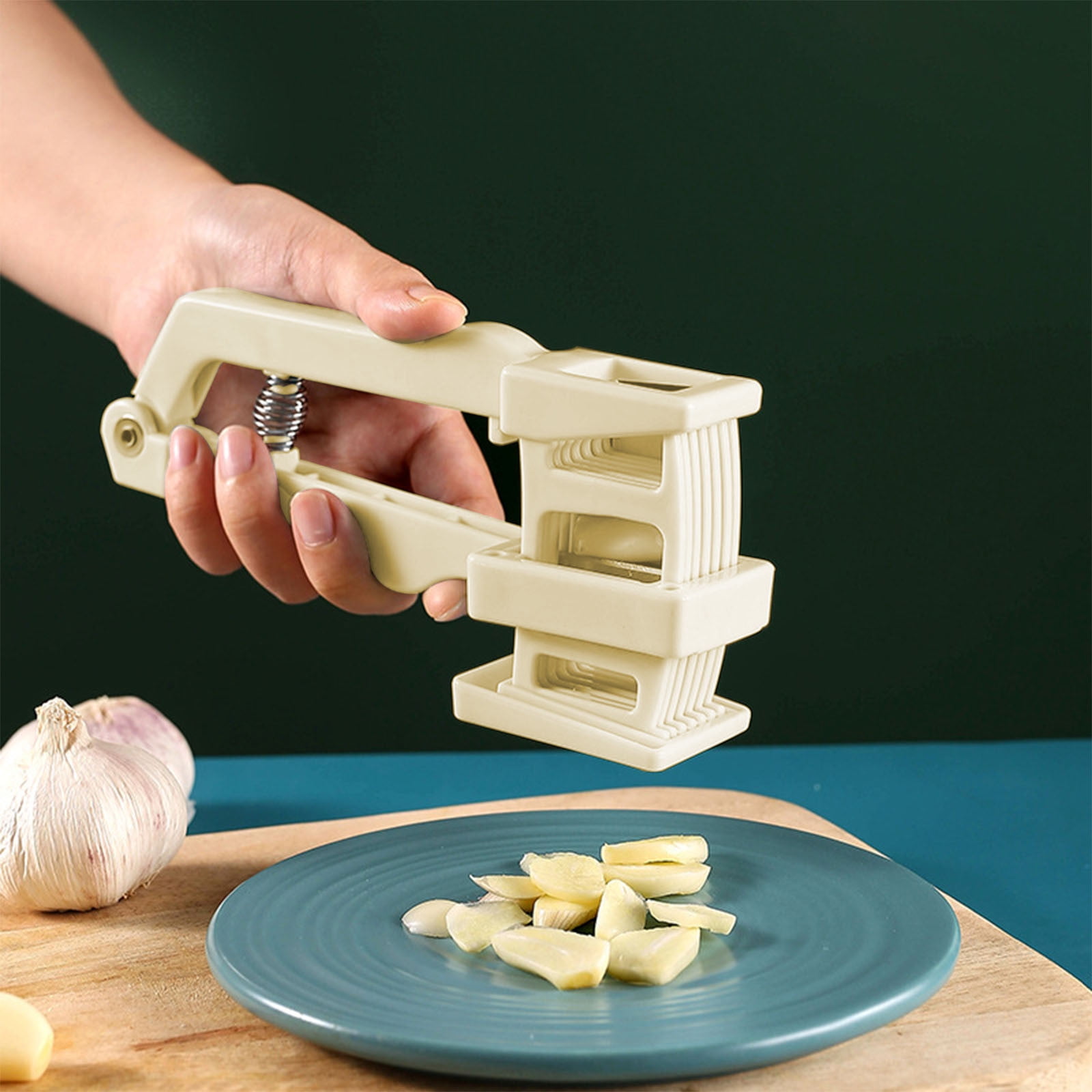 Manual Garlic Press and Ginger Crusher, Stainless Steel Blade with ...