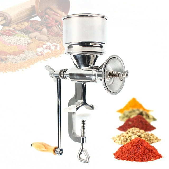 Manual Grain Mill Grinder Stainless Steel Hand Crank Wheat Bean Corn ...