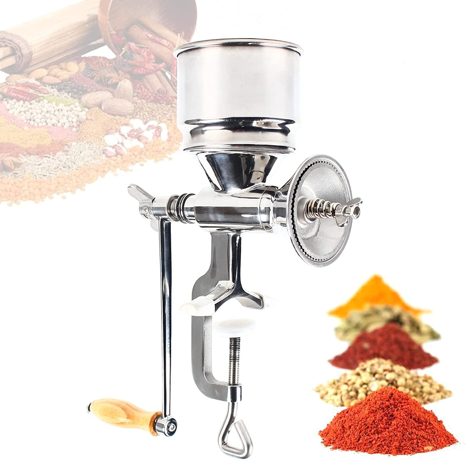 Manual Grain Mill Stainless Steel Grinder Grains, Professional Hand ...