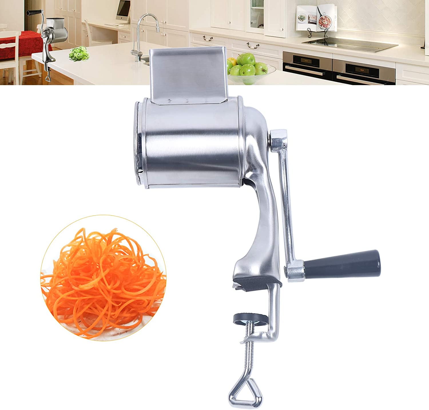 Manual Grater, Cheese Rotary Chopper Food Mills with 5 Drum Blade ...