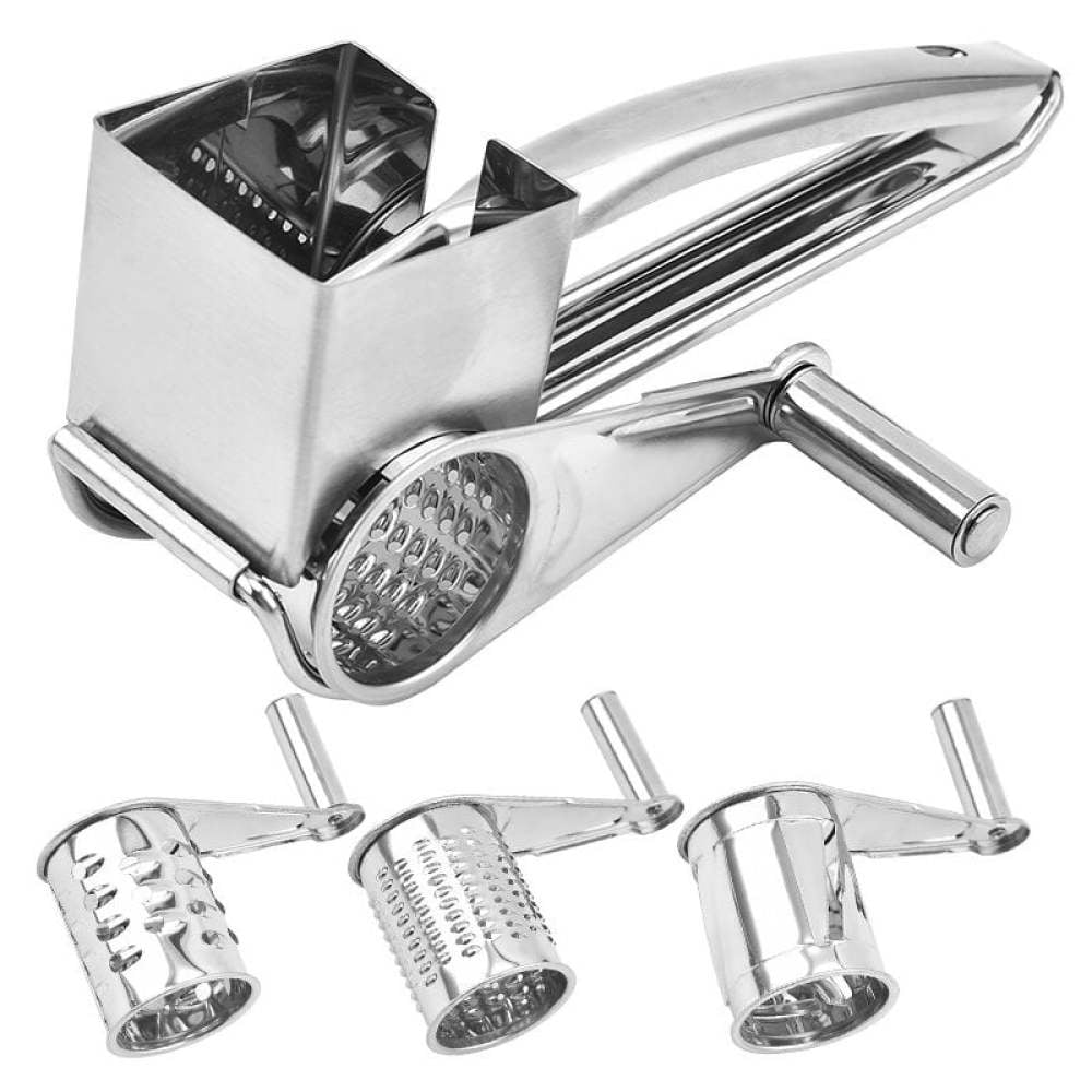 Manual Grater for Hard Cheese, Stainless Steel Rotary Cheese Grater ...