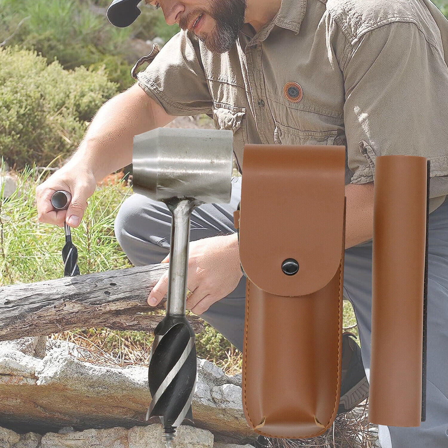 Manual Hand Auger Wrench Outdoor Survival Gear Wood Drill Kit for ...