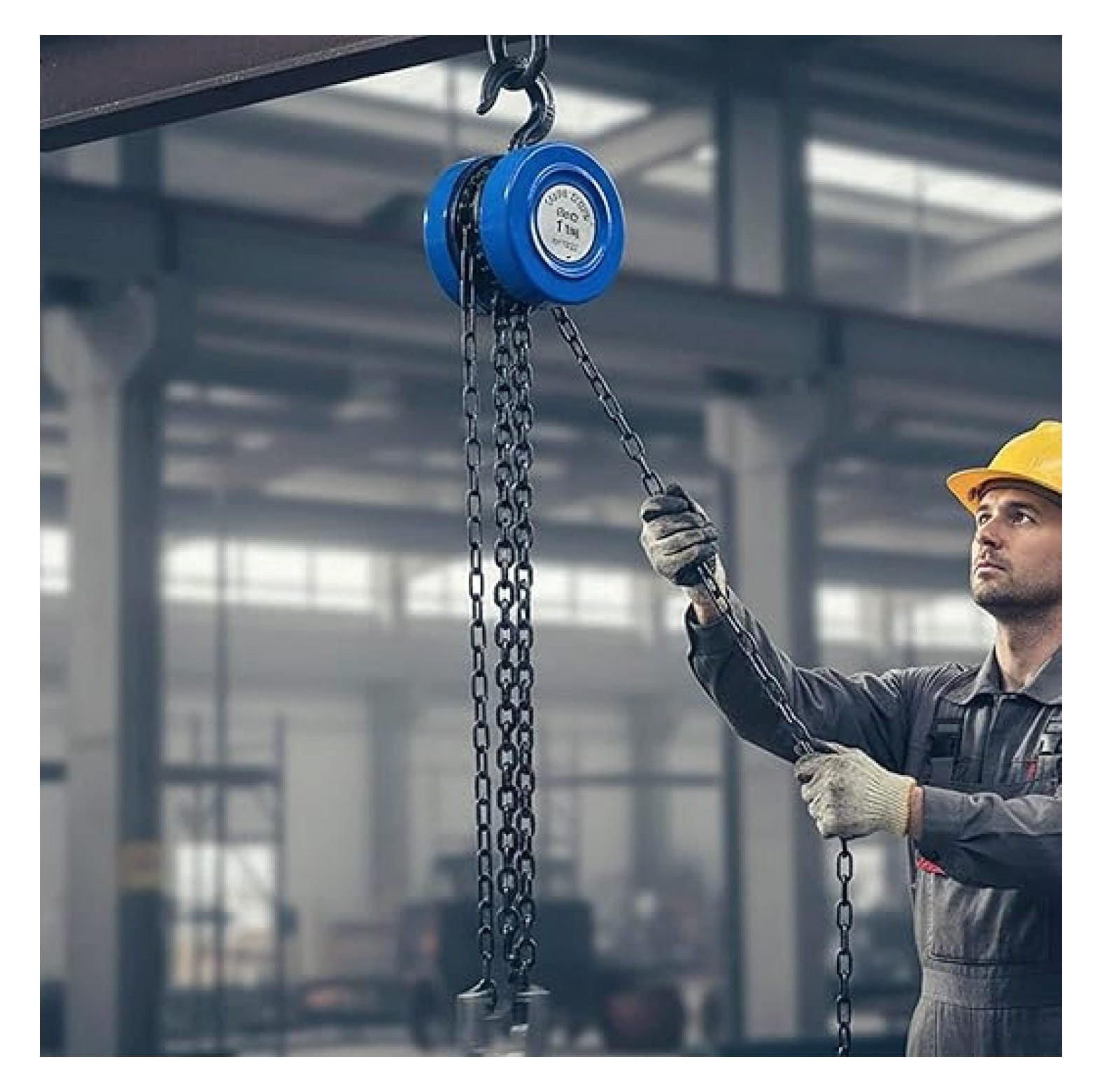 Manual Hand Chain Hoist – 2200 lbs/1 Ton Lifting Capacity, 10 Ft Lift ...