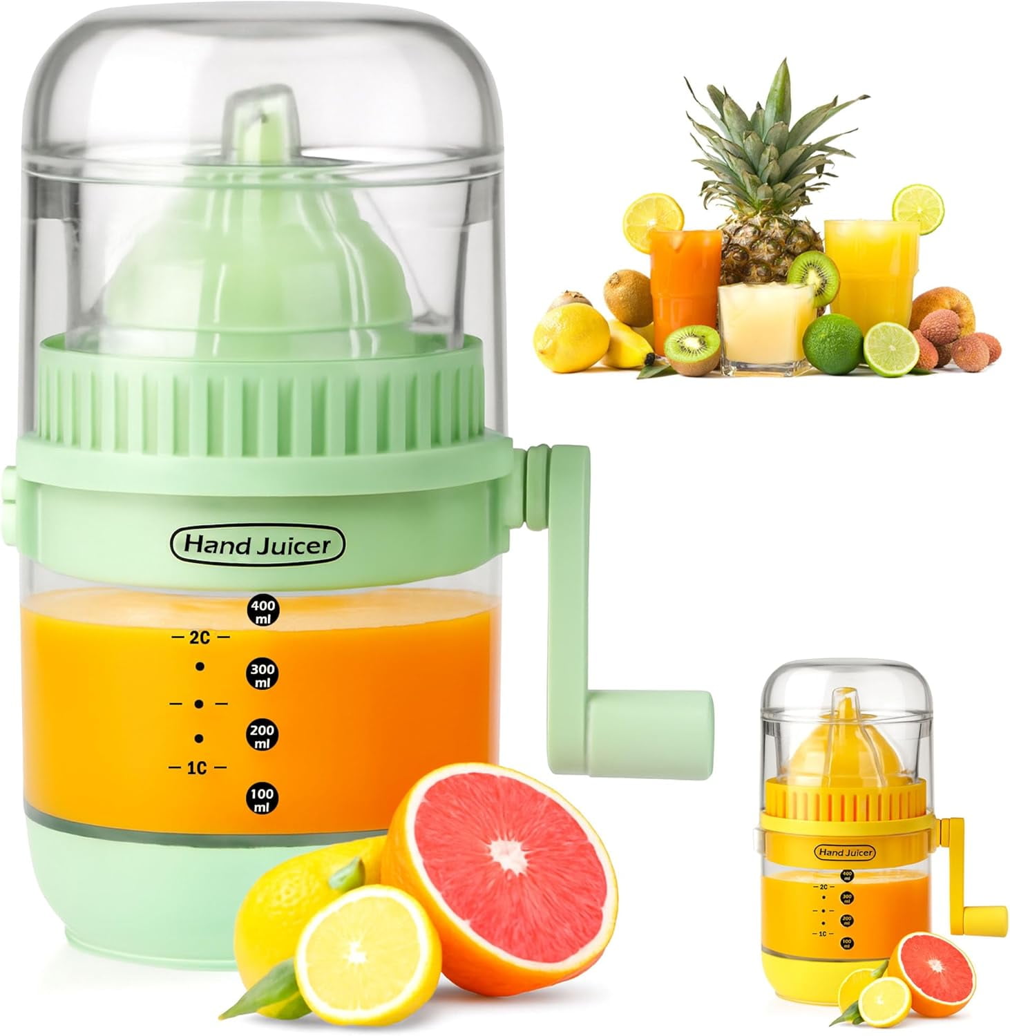 Manual Hand Crank Juicer - Effortless, Versatile Citrus & Fruit ...
