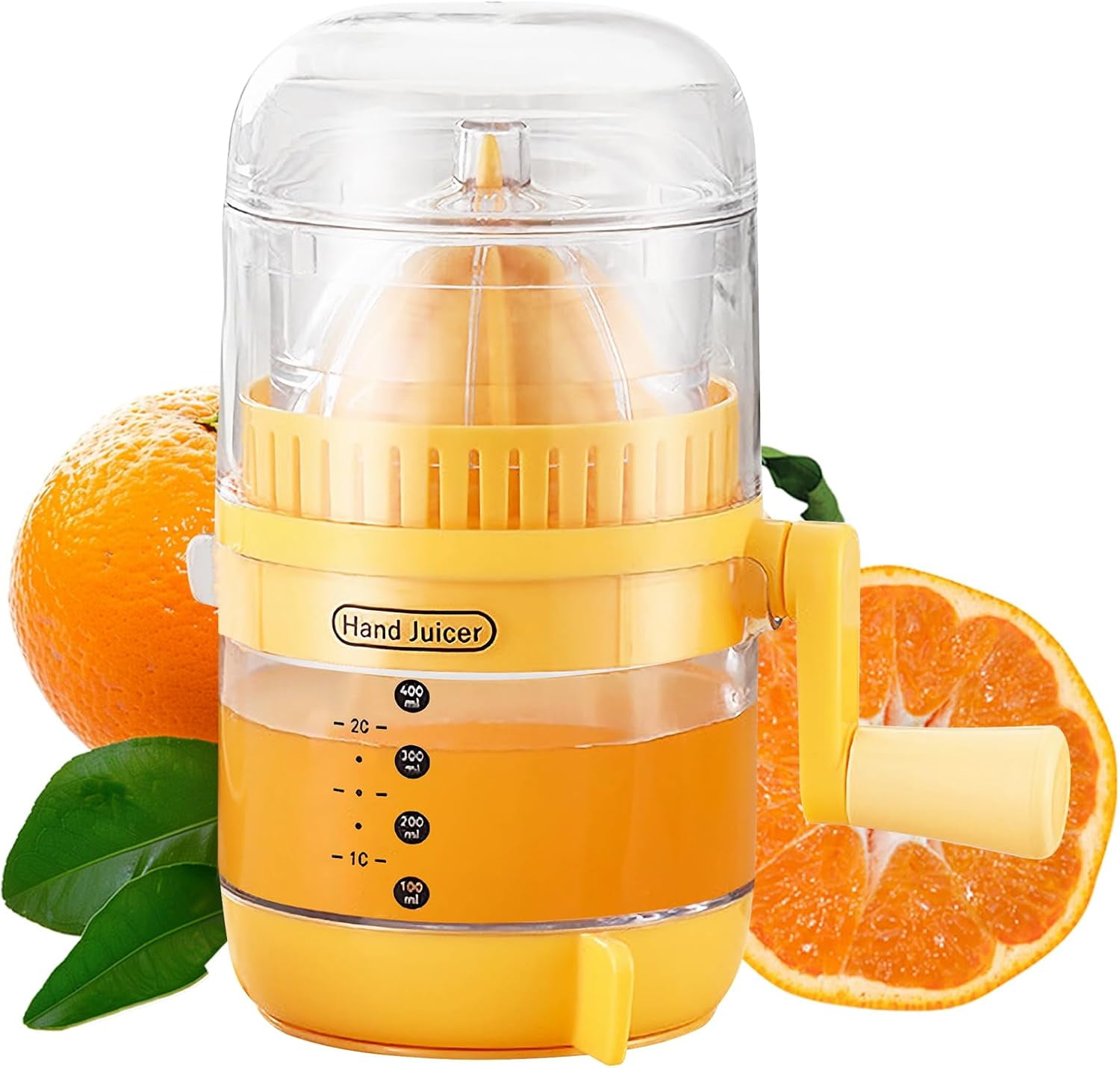 Manual Hand Crank Juicer, Hand Crank Lemon Orange Lime Juicer, 400ml ...