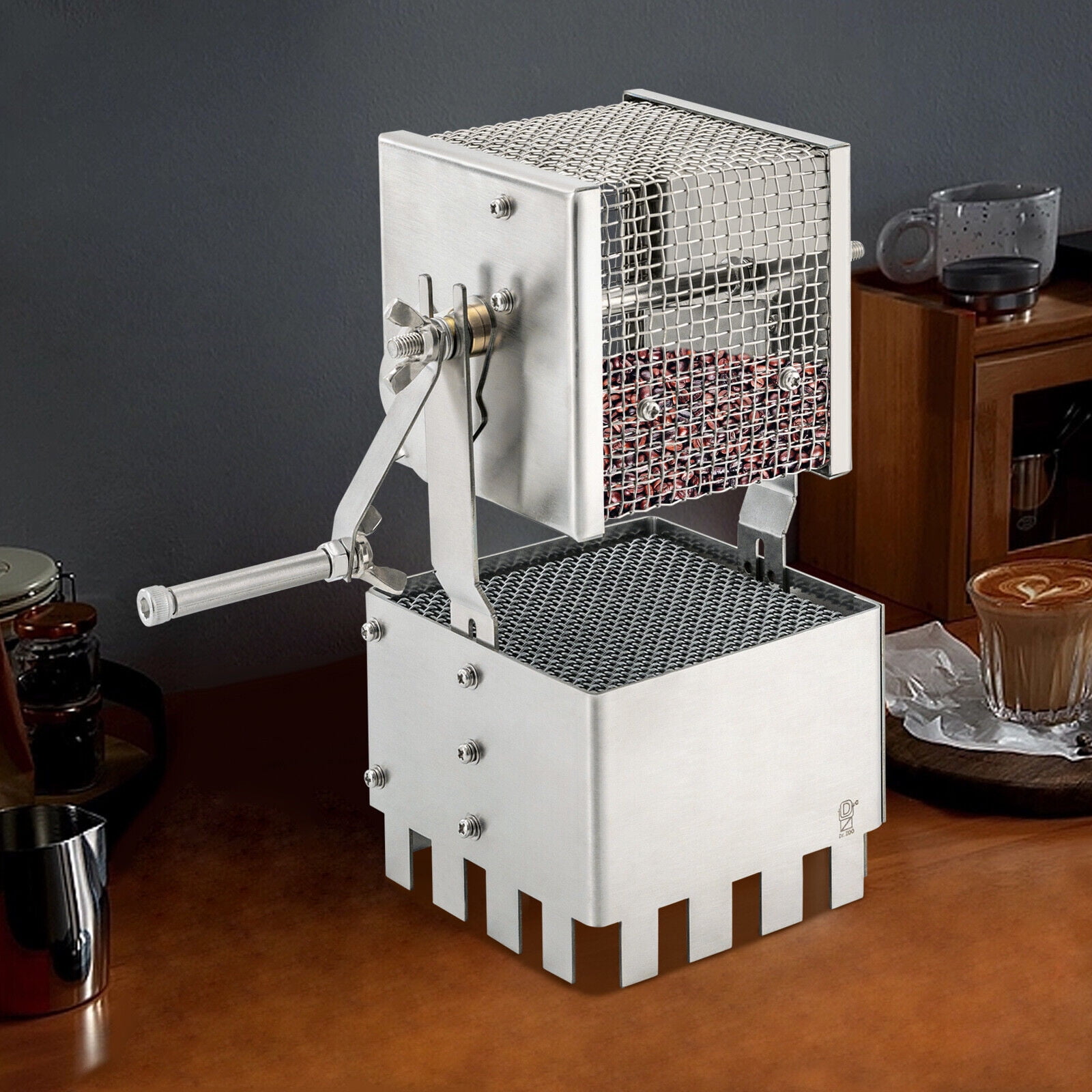 Manual Hand Crank Stainless Steel Coffee Bean Roaster Baking Roasting ...