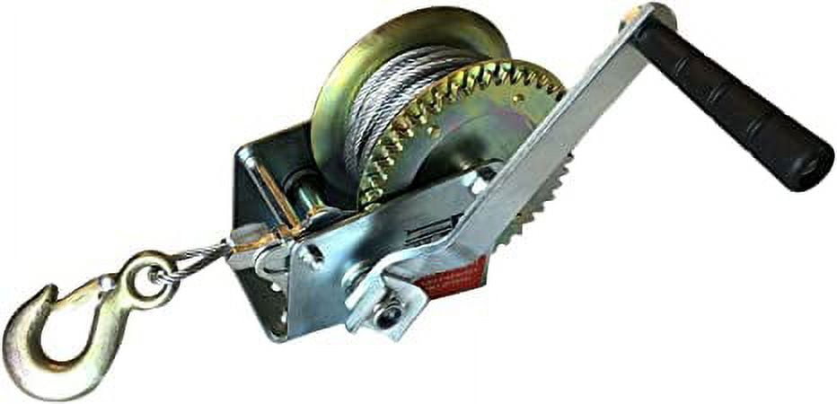 Manual Hand Crank Winch with 26' Long Cable (1,200 Pound Capacity ...