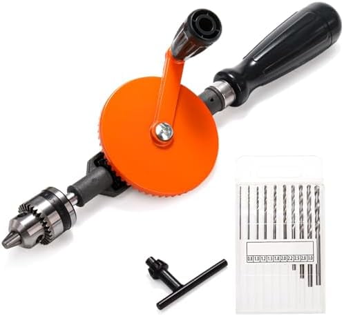 Manual Hand Drill 1/4-Inch Capacity, Speedy Hand Drill Set with 10 Pcs ...