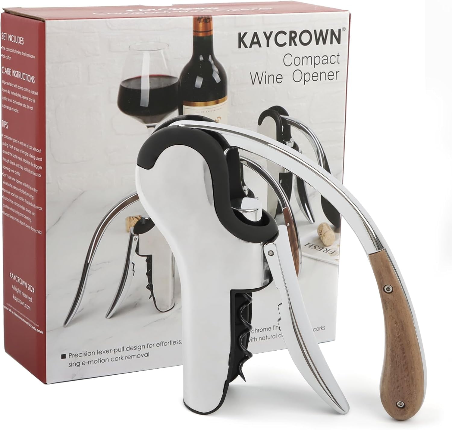 Manual Handheld Corkscrew with Ergonomic Lever Pump: Stainless Steel ...
