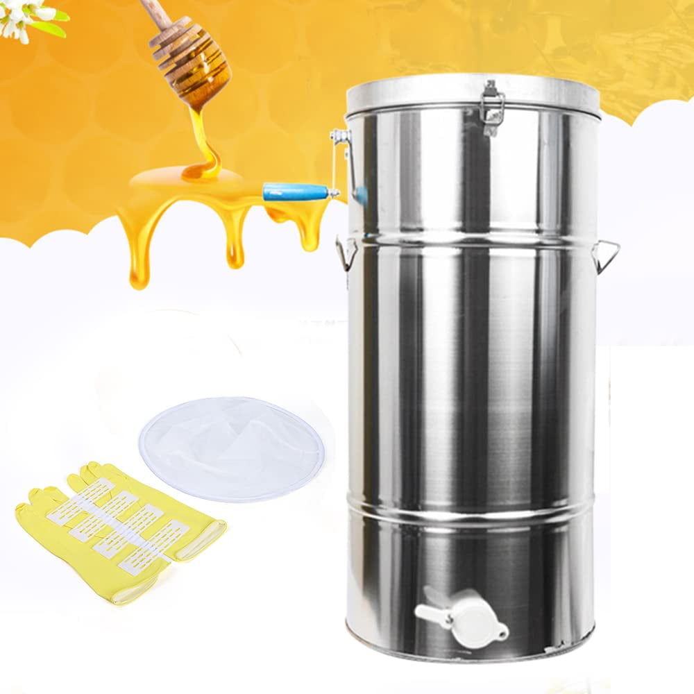 Manual Honey Extractor, 2-Frame Stainless Steel, Honeycomb Spinner ...