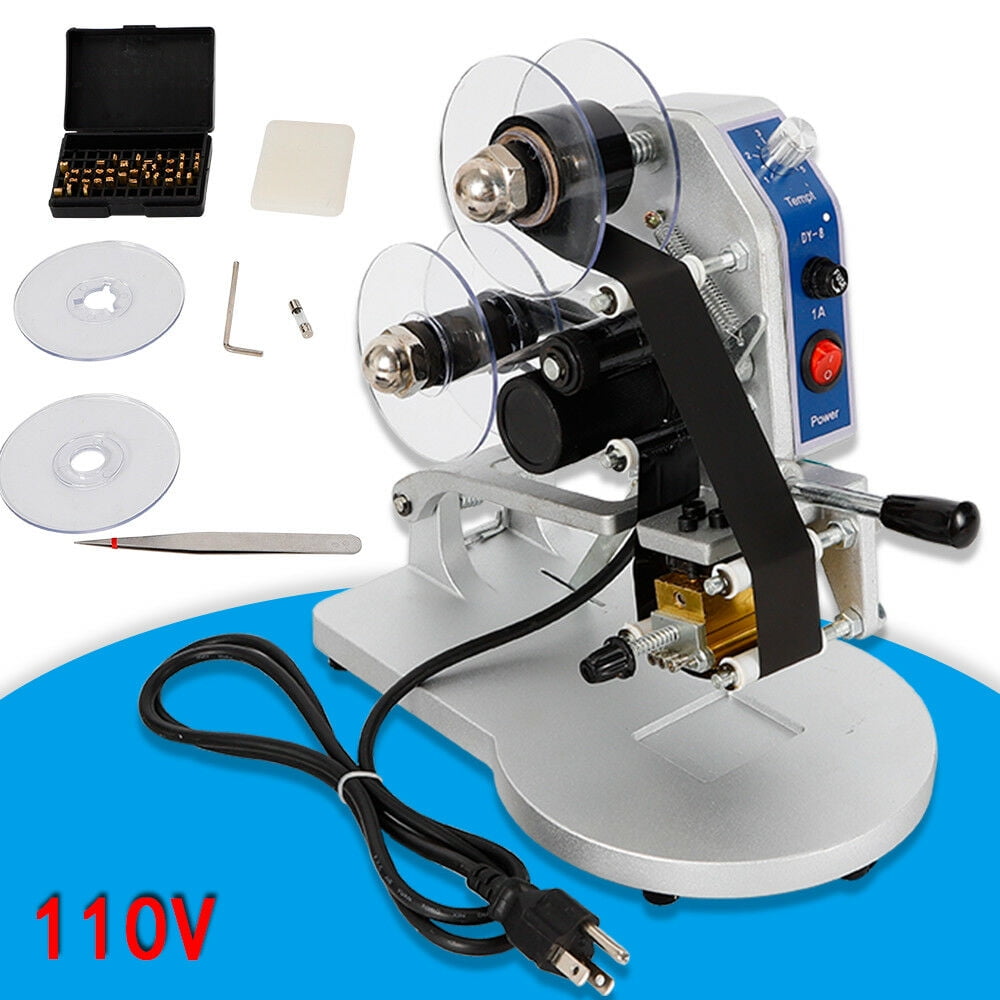 Manual Hot Foil Stamping Machine 1-3 Row Ribbon Coding Batch Date Code ...
