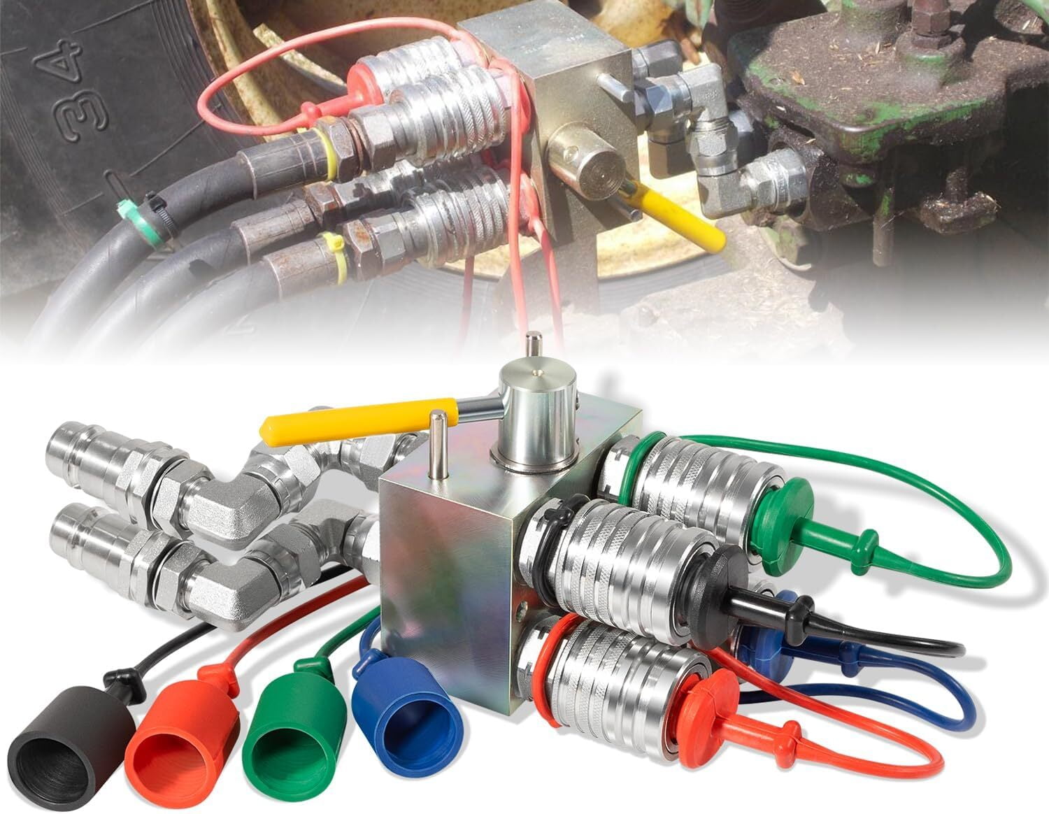 Manual Hydraulic Multiplier, SCV Splitter/Diverter Valve W/Couplers ,Ag ...
