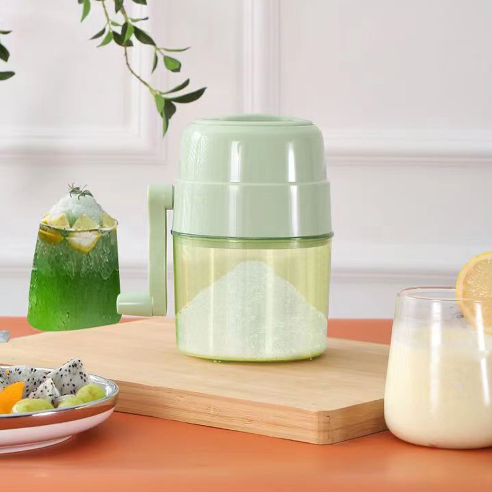 Manual Ice Crusher, Hand Crank Ice Shaver Machine for Home Use, No ...