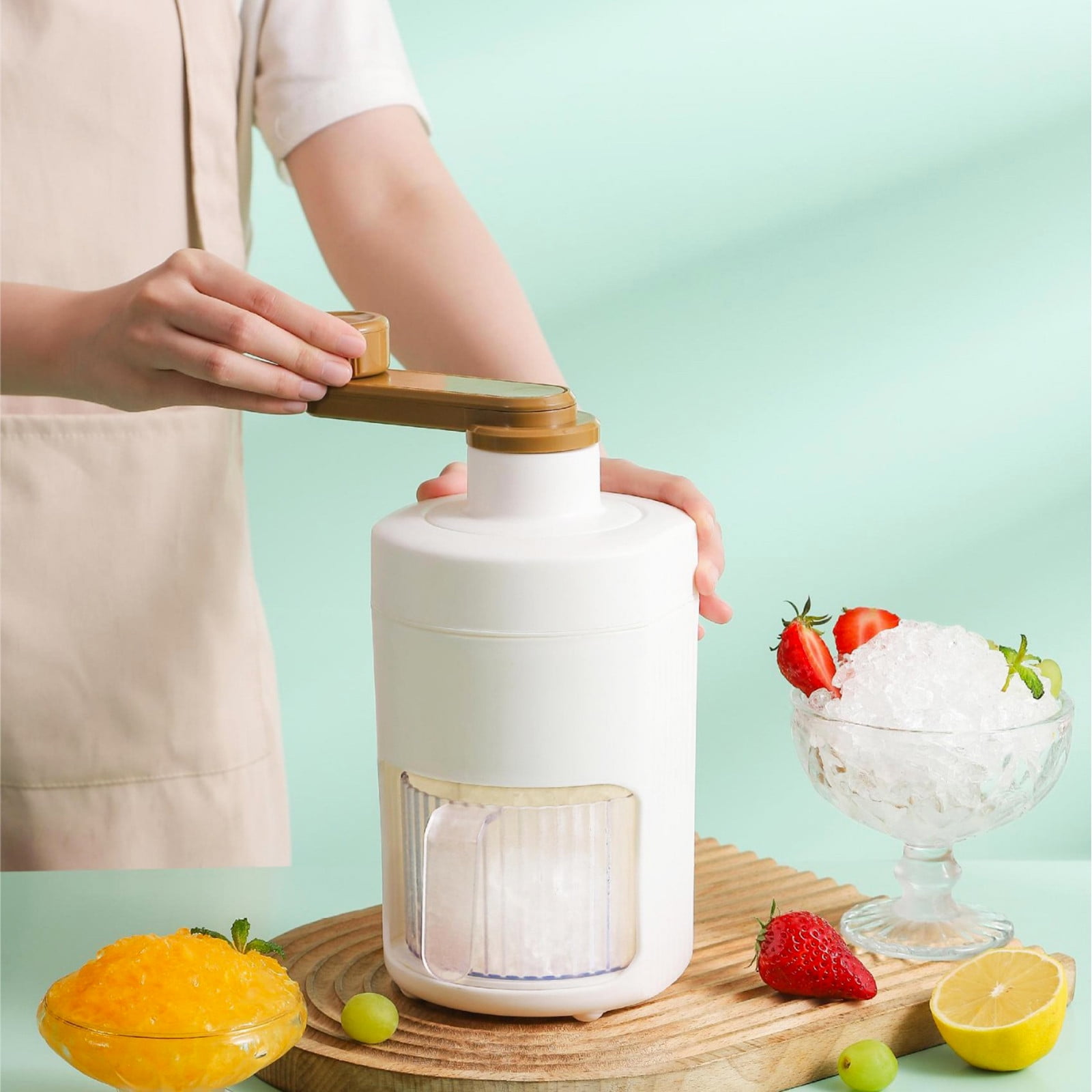 Manual Ice Crusher with Stainless Steel Blades for Home Made Shaved Ice ...