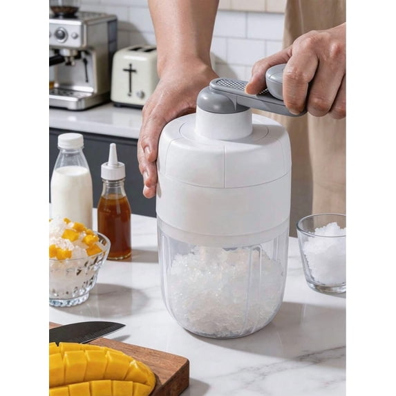 Manual Ice Shaver Machine Portable Hand Cranked Ice Crusher Household ...