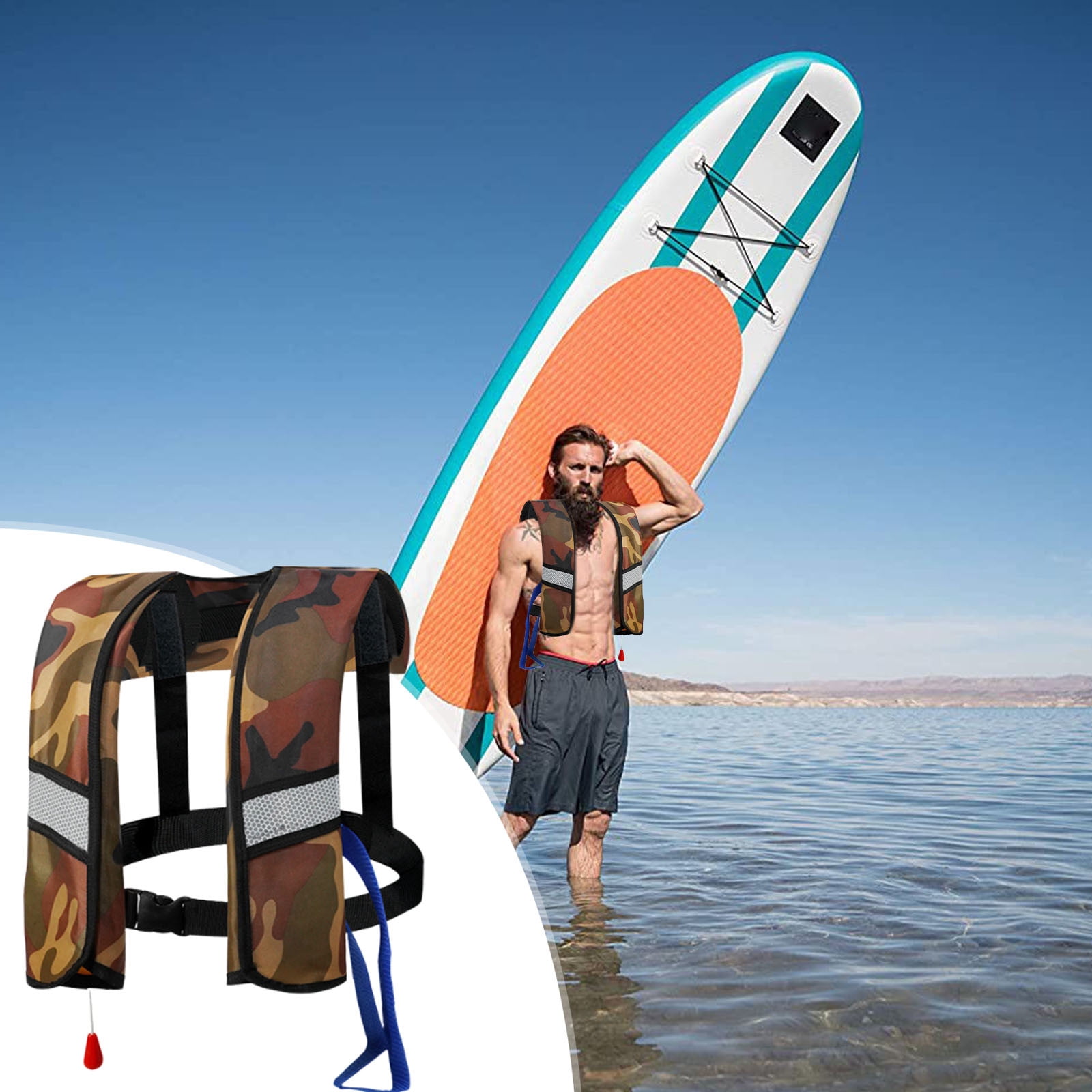 Manual Inflatable Life Jacket for Adults, Inflatable Life Vest for ...