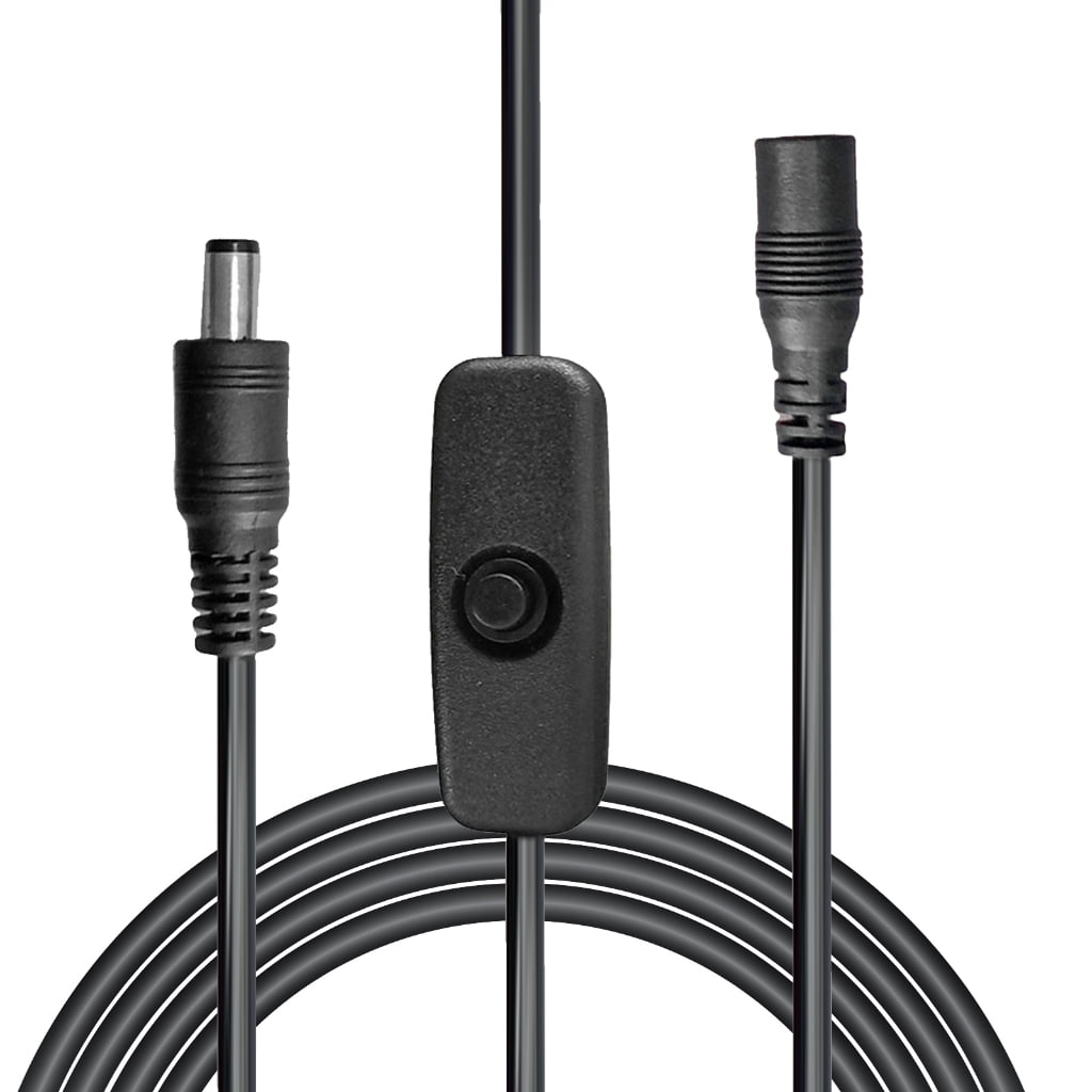 Manual Inline Power Switches Extension Cable Male to Female 5.5x2.1mm ...