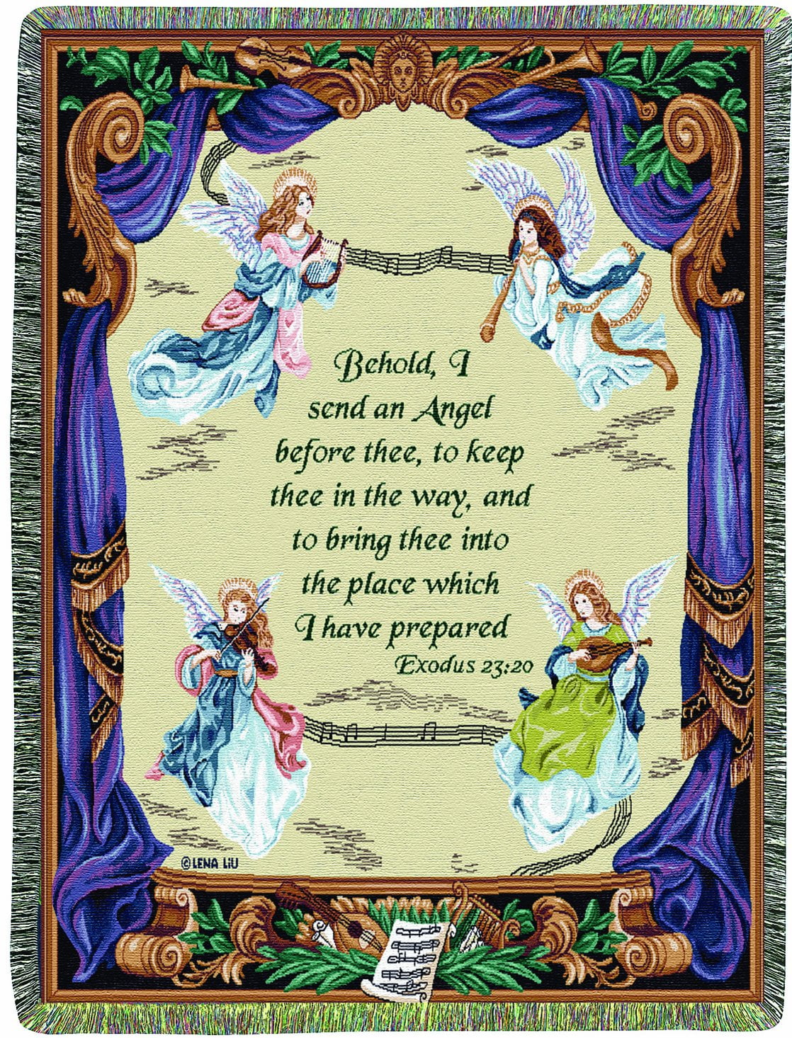 Manual Inspirational Collection Tapestry Throw with Verse, Angel ...
