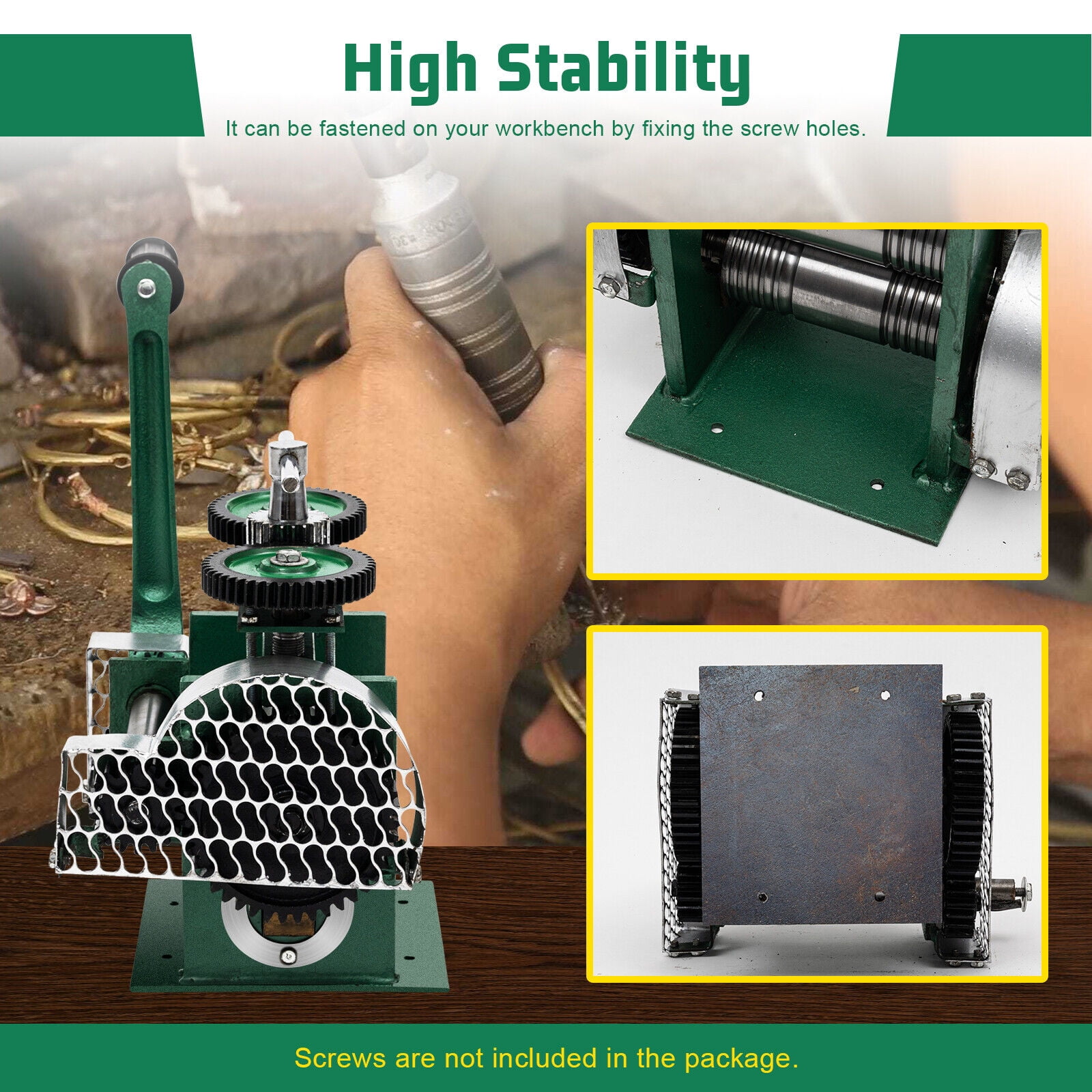 Manual Jewelry Press Rolling Mill Machine 85mm Wire Flat Metal Sheet ...