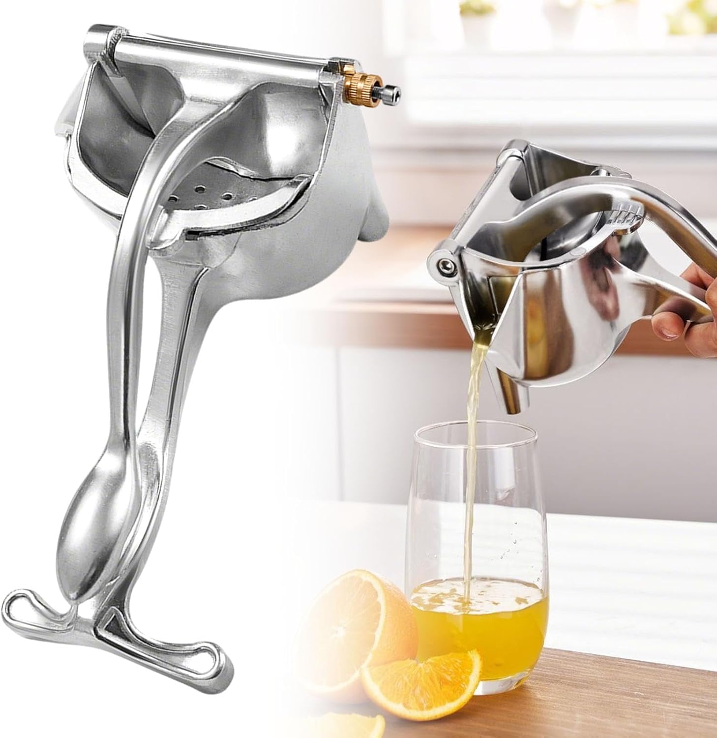 Manual Juice Squeezer, Manual Citrus Juicer Press, Heavy Duty Aluminum ...