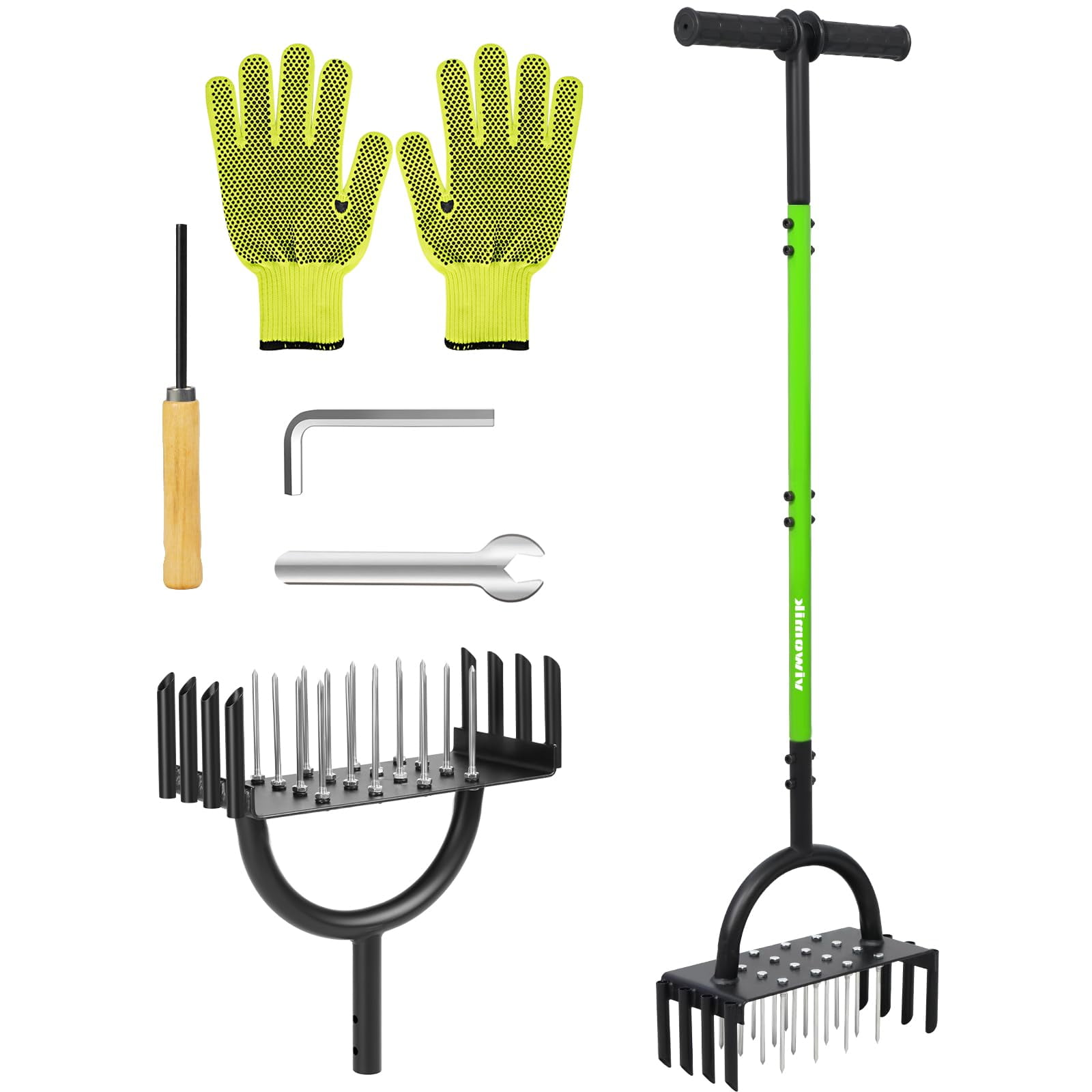 Manual Lawn Aerator Tool, MMF7 2-in-1 Spike Air Aerators and Core ...