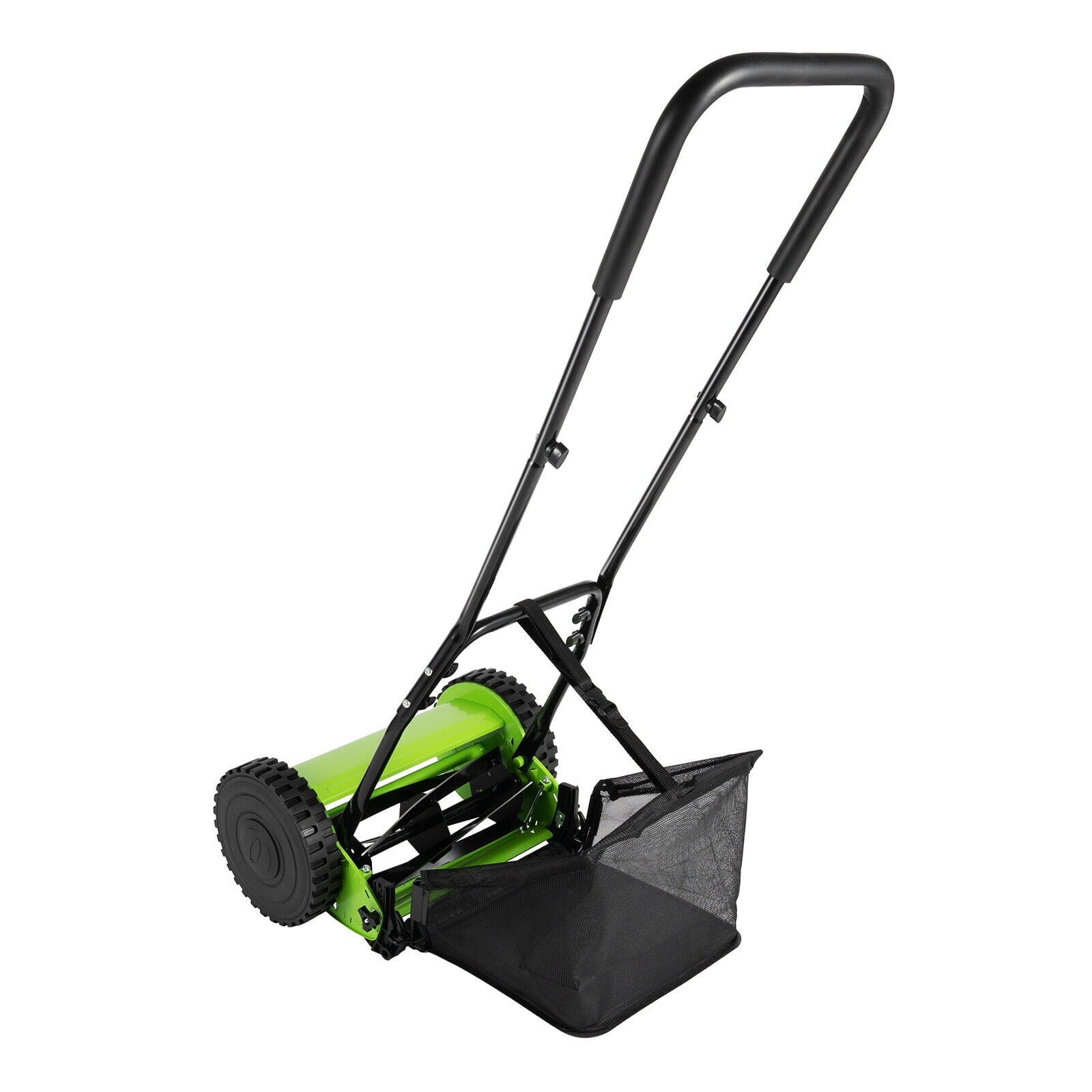 Manual Lawn Mower,12-inch Lawn Sweeper with 5-Blades and Straw Bag, U ...
