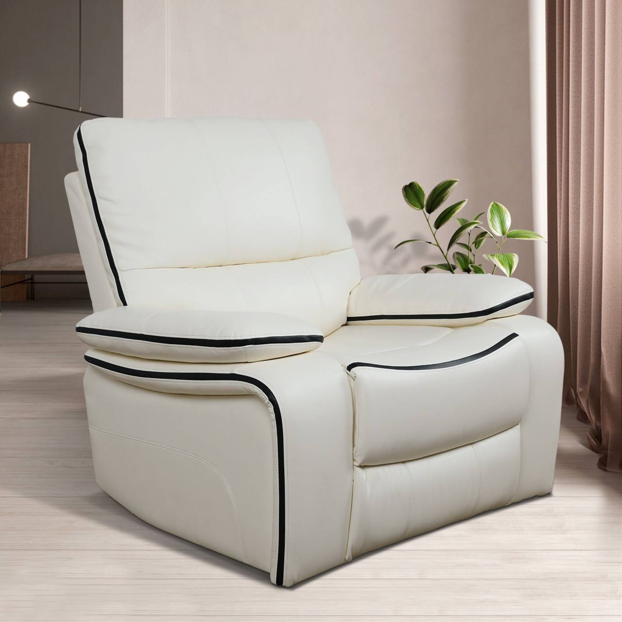Manual Leather Recliner Chair Reclining Sofa Chair for Living Room ...