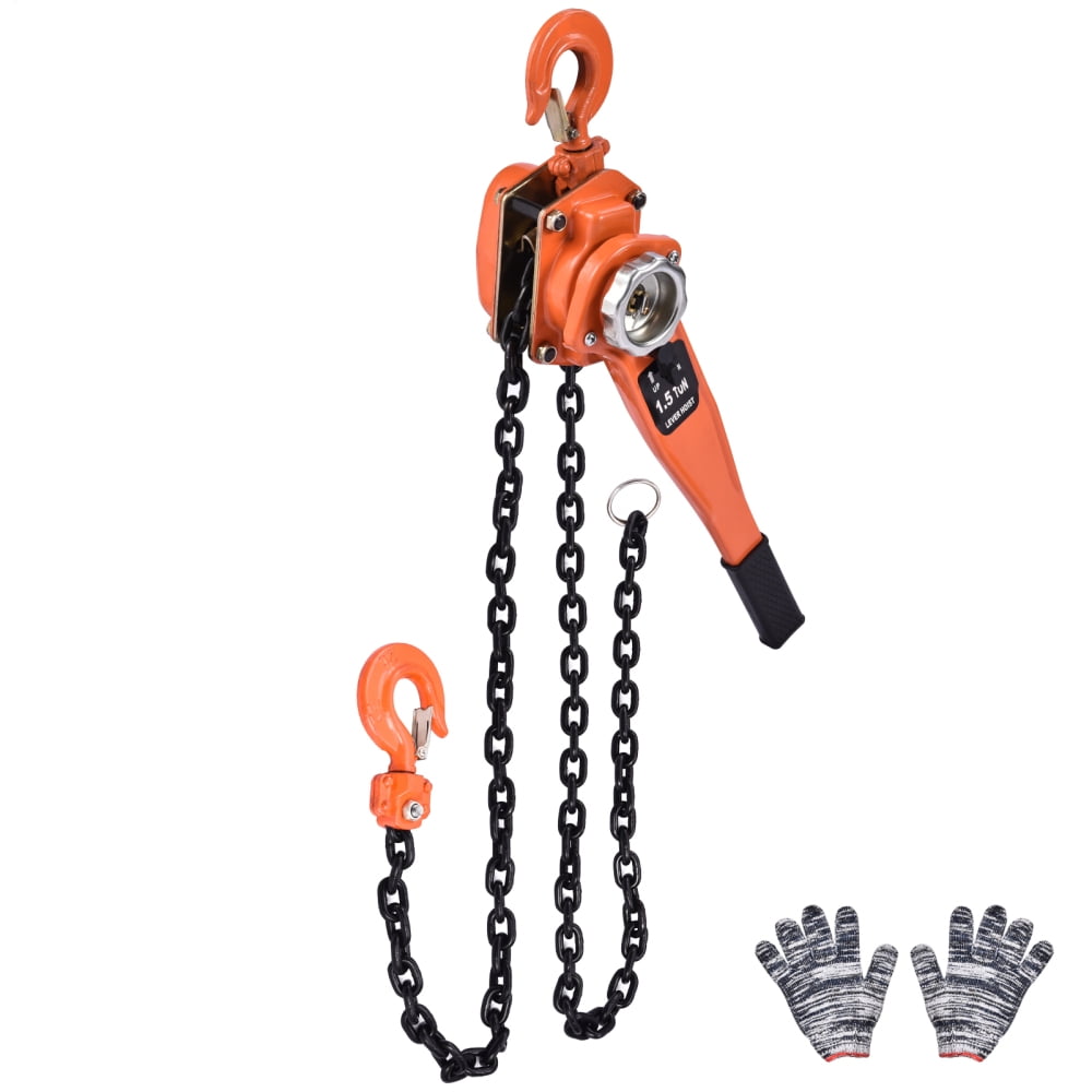 Manual Lever Block Hoist 1500LB, Chain & Durable Hooks for Automotive ...