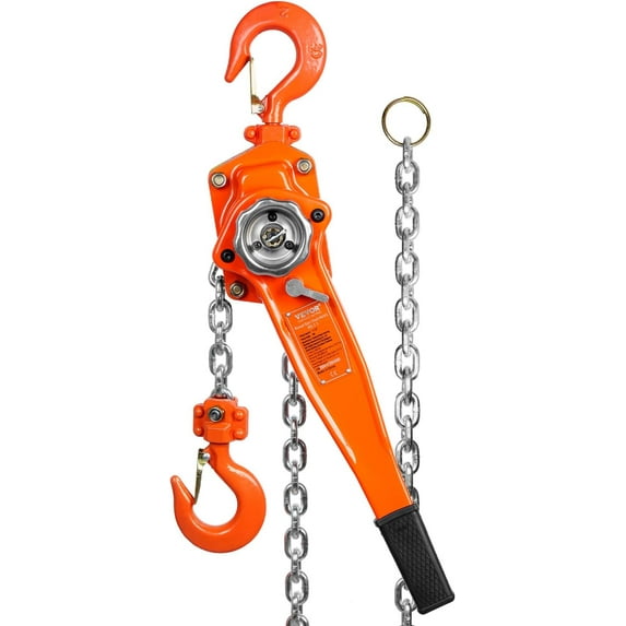 Manual Lever Chain Hoist, 1-1/2 Ton 3300 lbs Capacity 10 FT Come Along ...