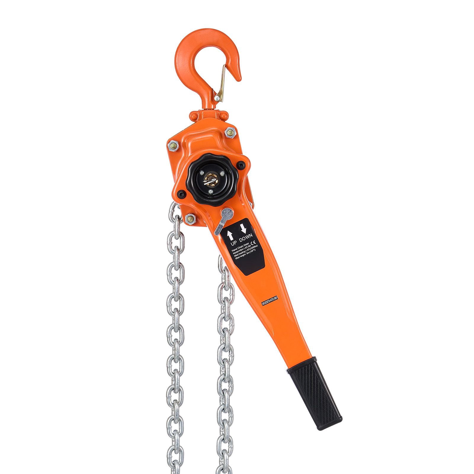 Manual Lever Chain Hoist 1.5 Ton 3300 Pound 20 Foot Lift G80 Alloy ...