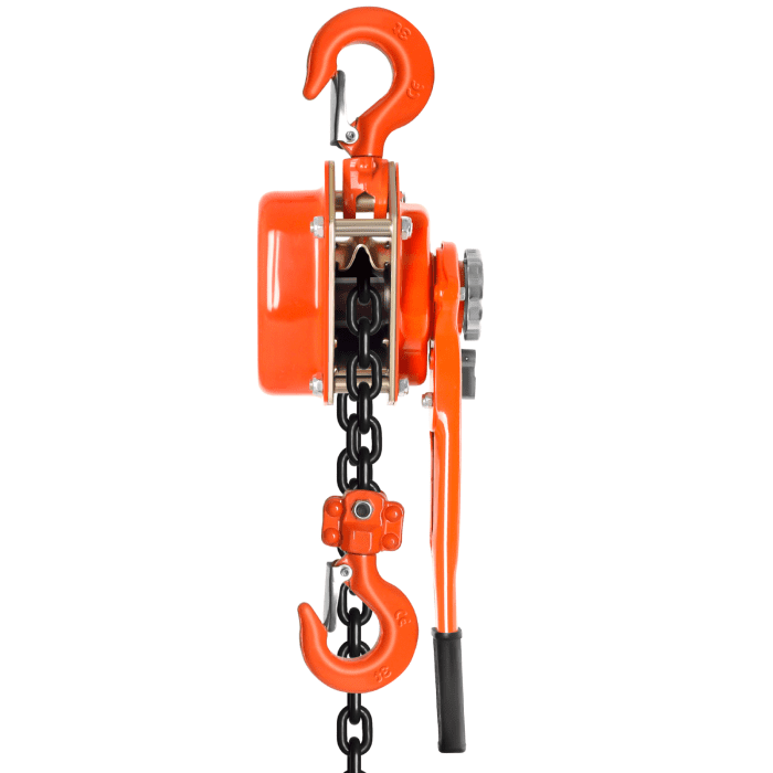 Manual Lever Hoist, 6,600 lbs Capacity, Orange Solid Carbon Steel Build ...
