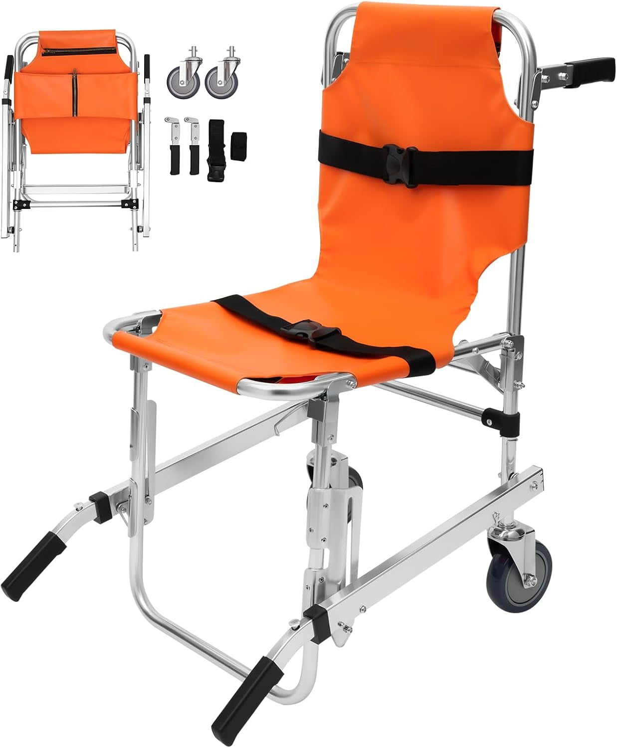 Manual Lift Stair Chair, 350.5lbs Foldable Aluminum Emergency Stair ...